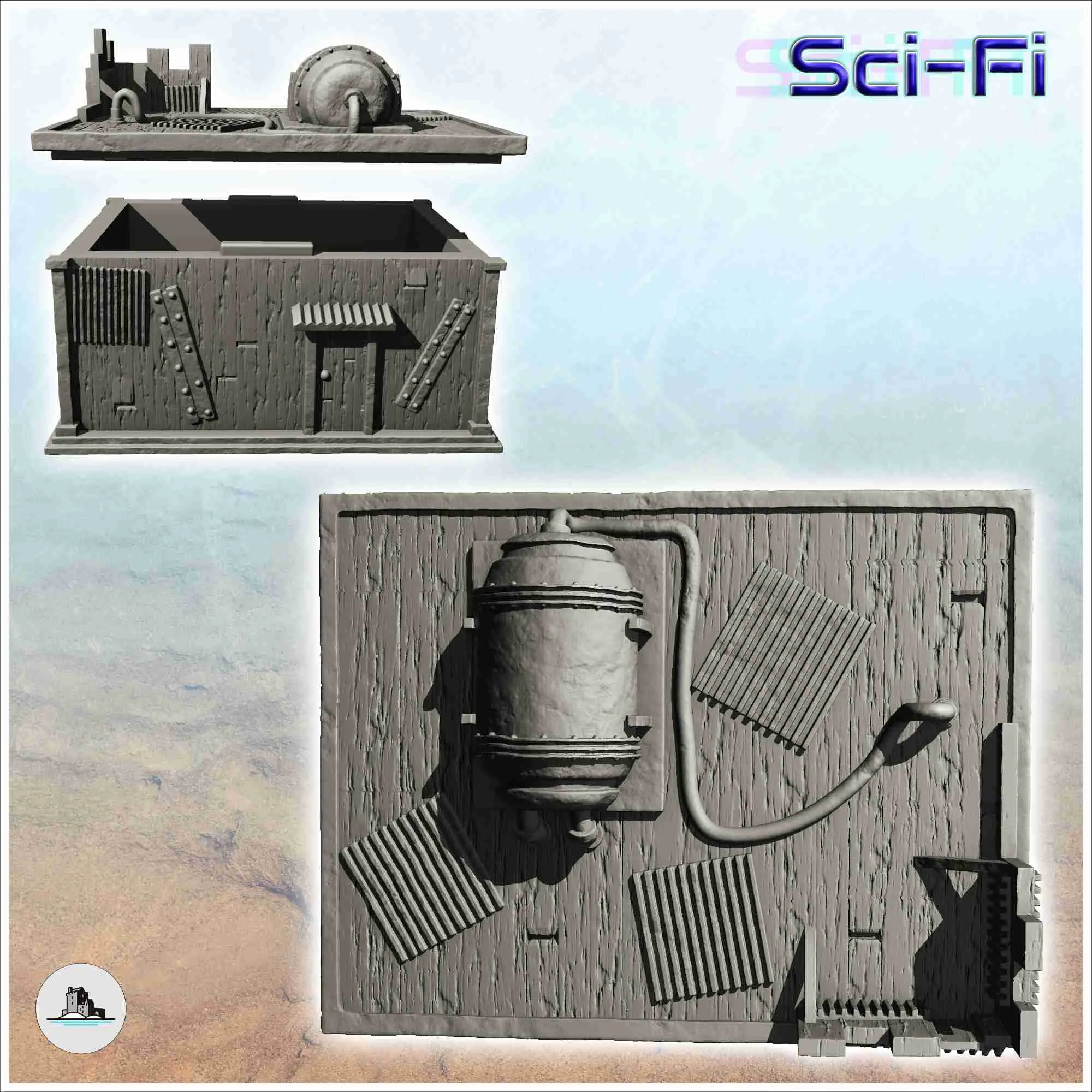 Other STL Download - House with window and generator on roof (8 ...