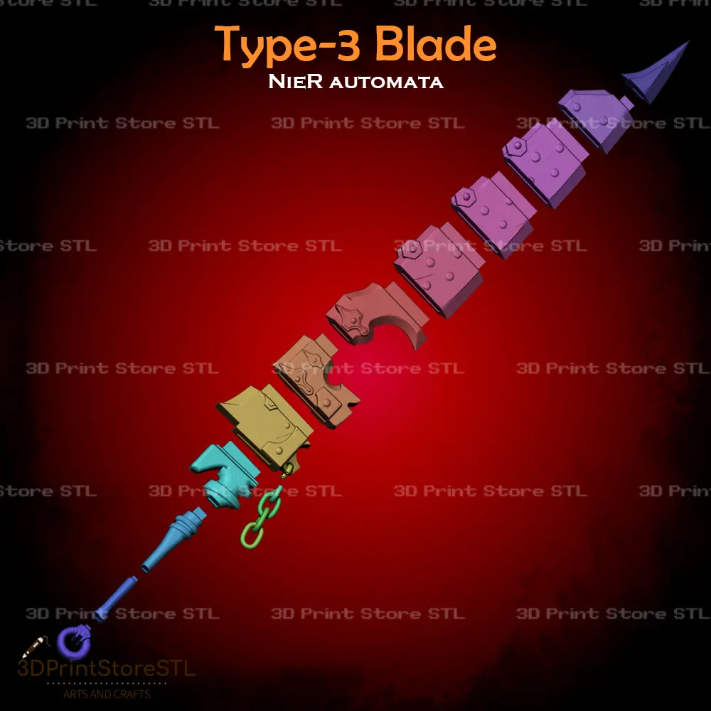 Cosplay STL Download - Type 3 Sword Cosplay Nier Automata - STL Fileby ...