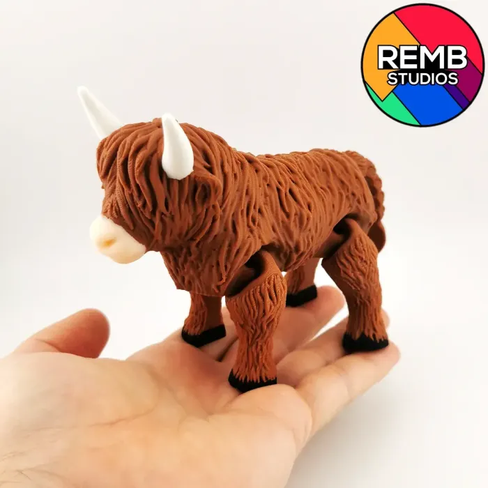 3D Printer Files | 3MF File | Flexi Highland Cow – Print-in-Place ...