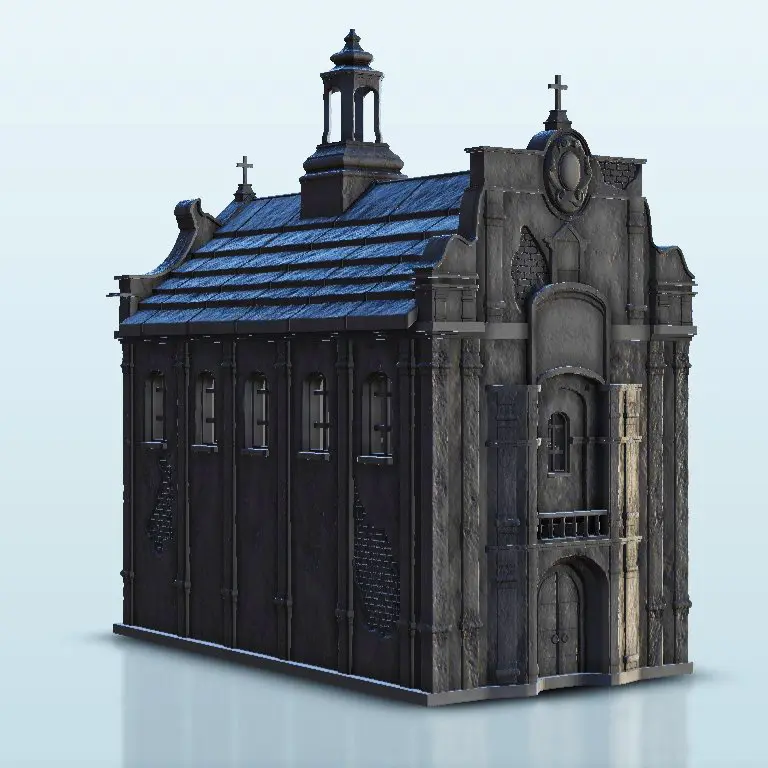 Baroque church damaged - terrain WW2 scenery historical mini | 3D ...
