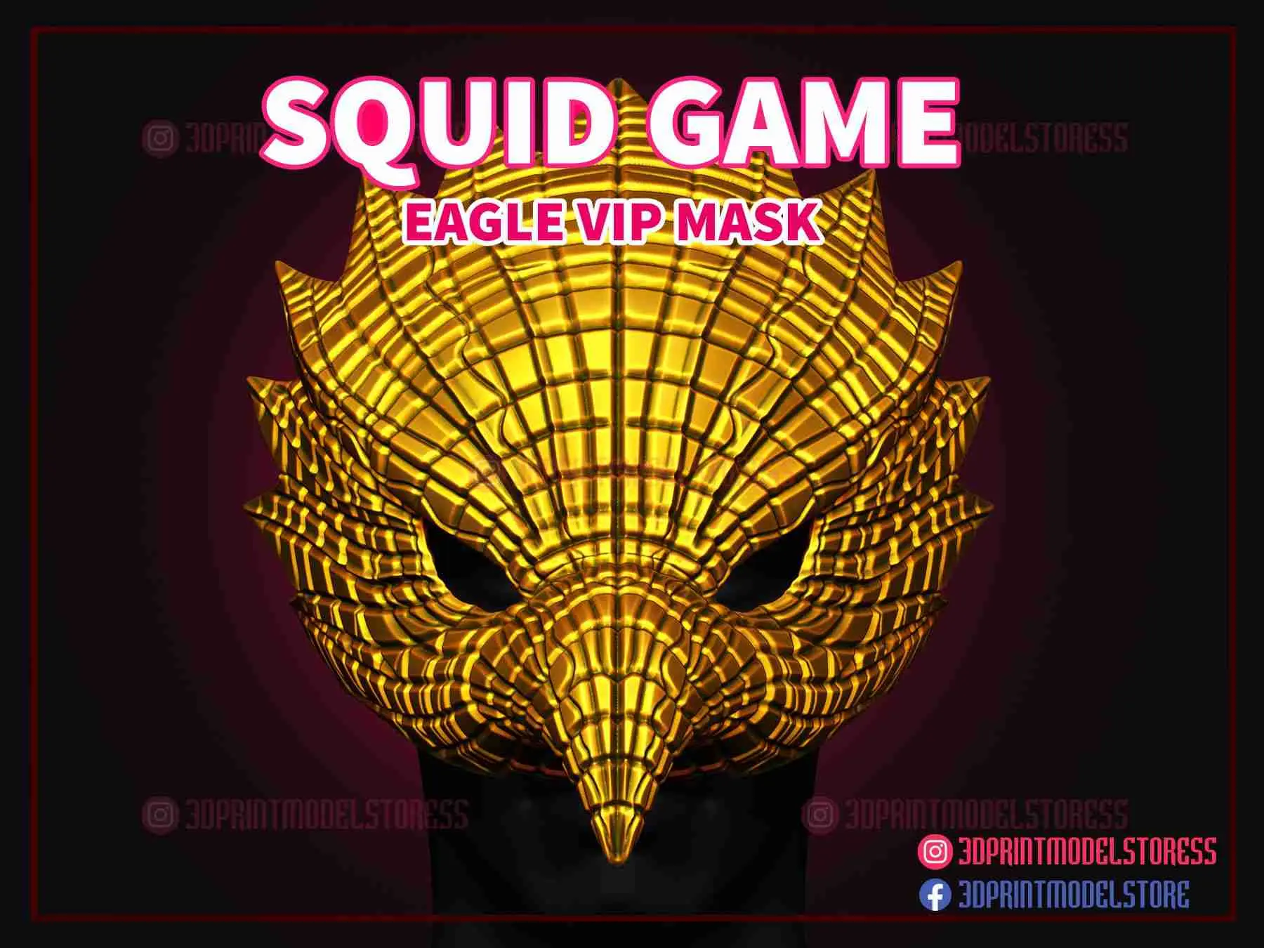 Squid Game Mask - Eagle Vip Mask for Cosplay Halloween | 3D models ...