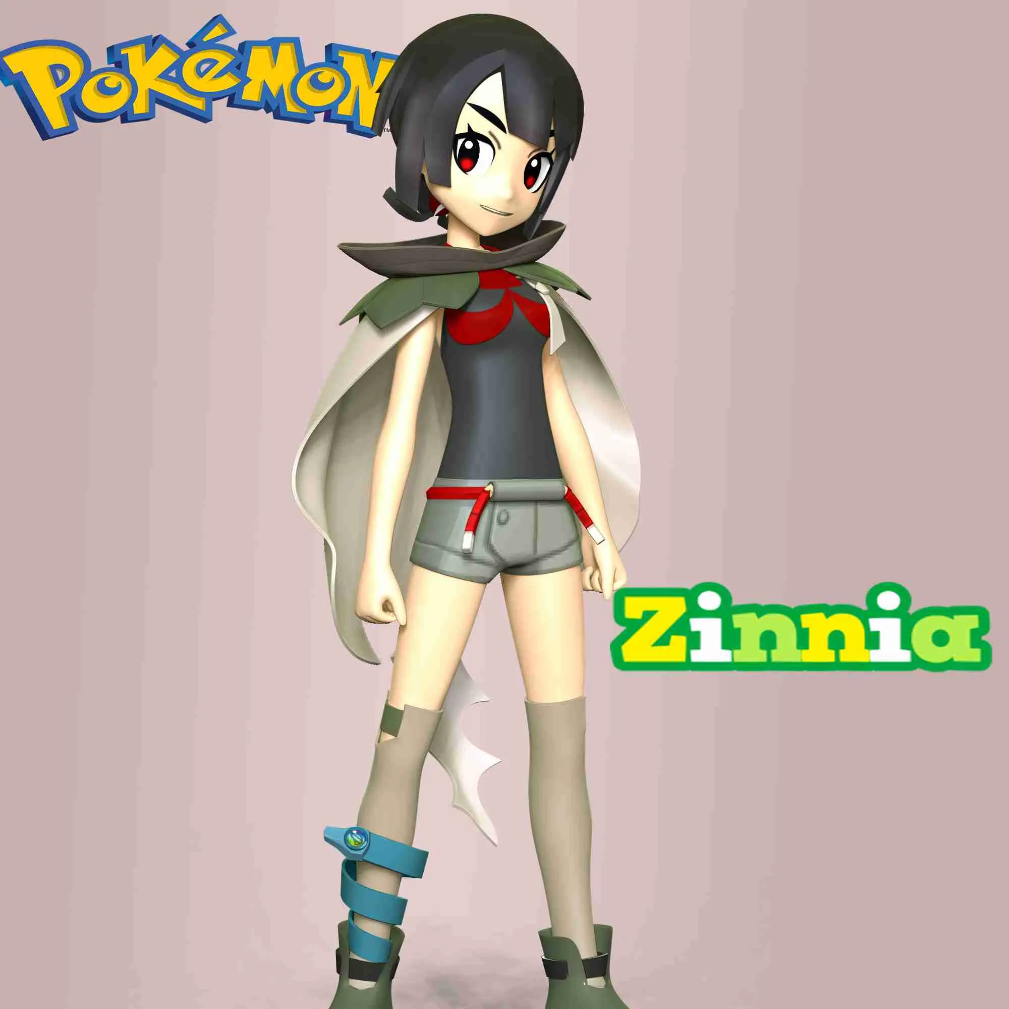 Characters & Creatures STL Download - Zinnia girl wearing cape and ...