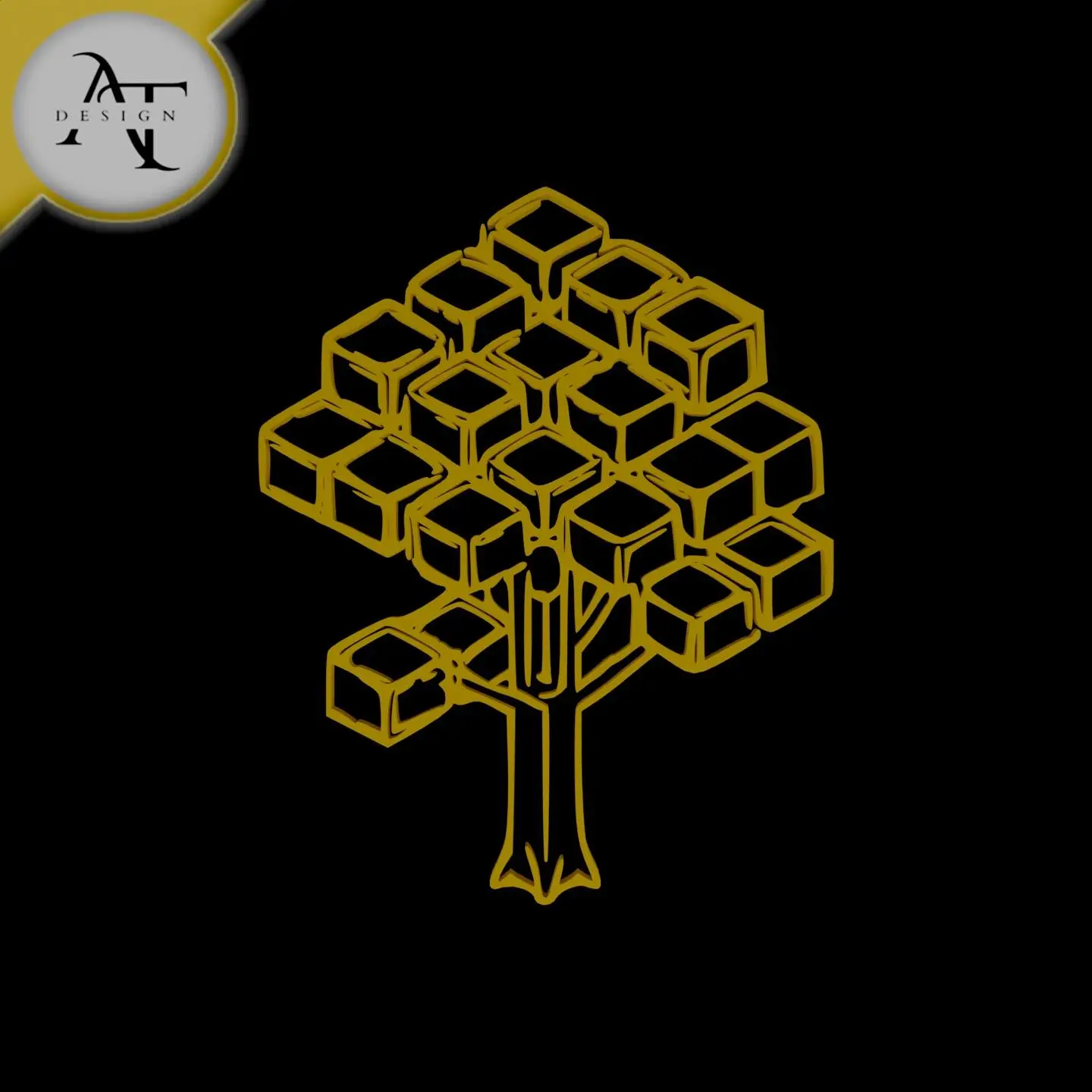 Home Decorations & Ornaments STL Download - Cube tree - Line Art - 2D ...