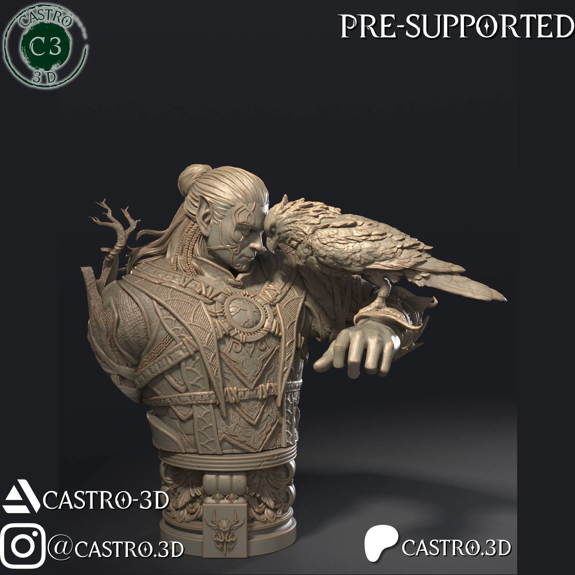 Board Games & Card Games STL Download - Halsin - BG3 Bust Collection 3D ...