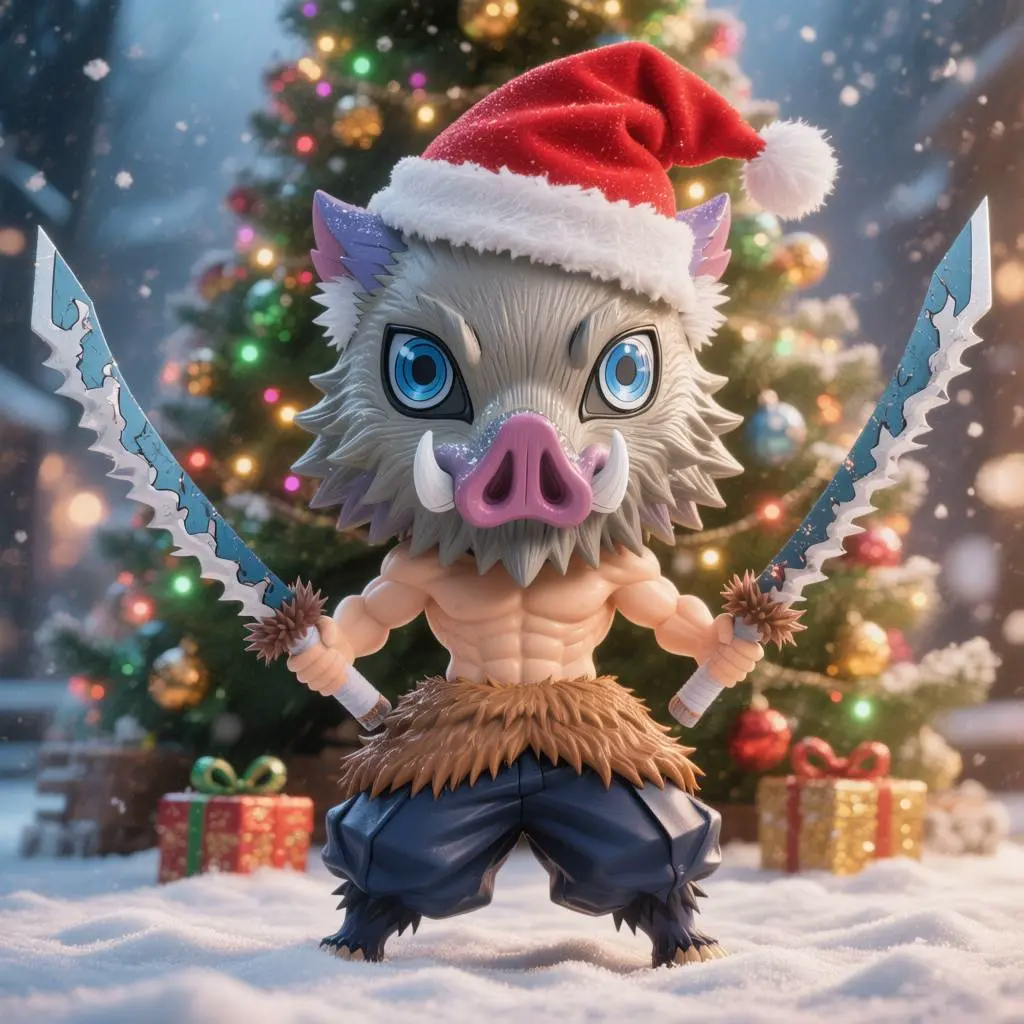 3D Printer Files | 3MF File | INOSUKE DEMON SLAYER DE NAVIDAD PAPA NOEL ...