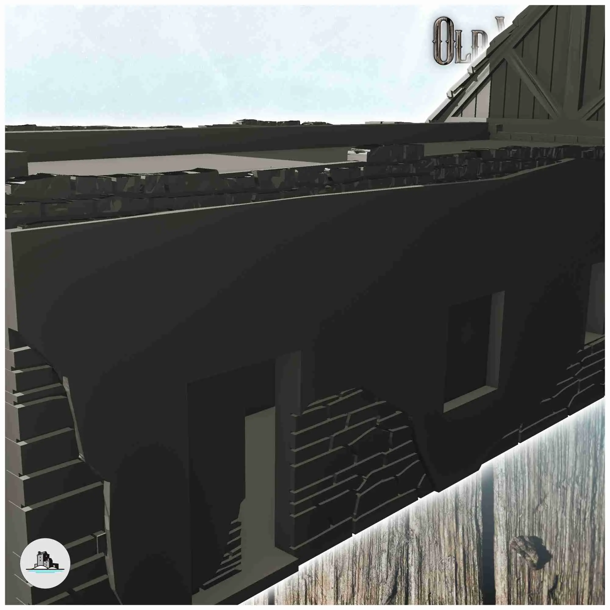 Set of western buildings of the Alamo Fort (3) - miniatures | 3D models ...