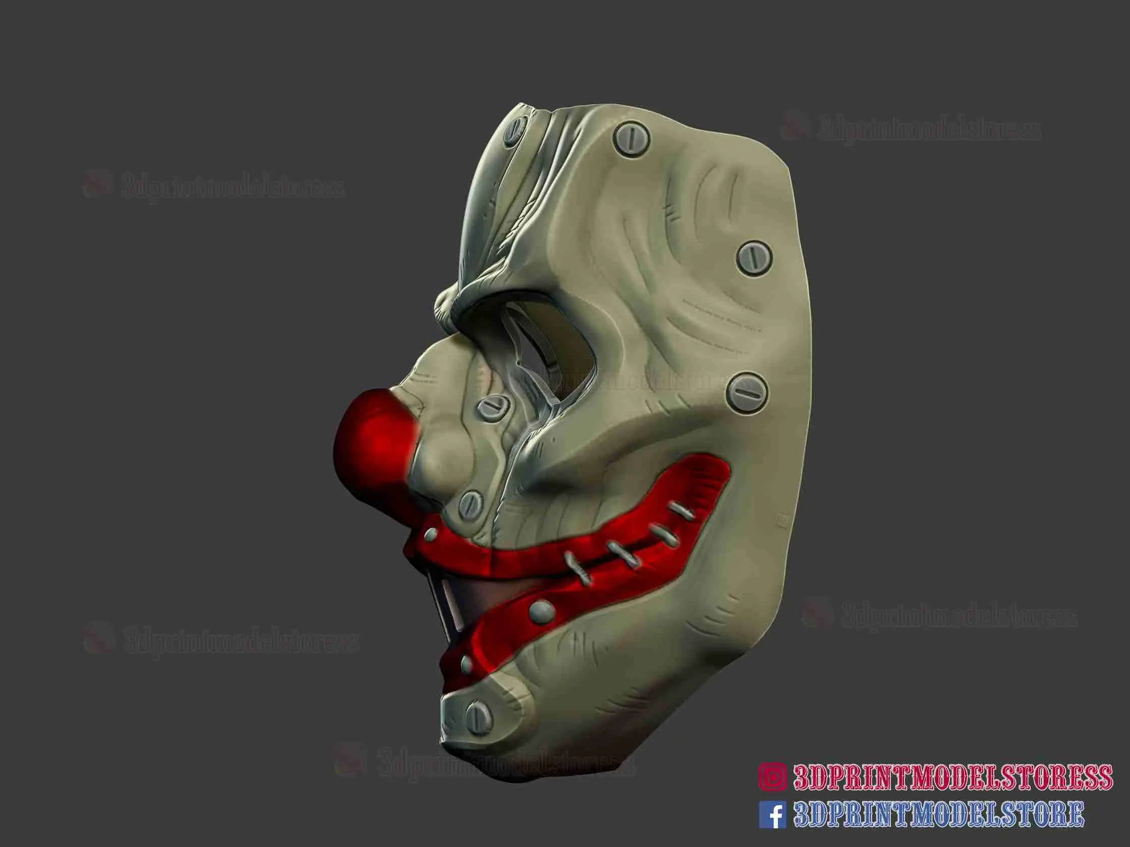 Cosplay STL Download - Motorcycle Clown Mask - Twisted Metal - Cosplay ...
