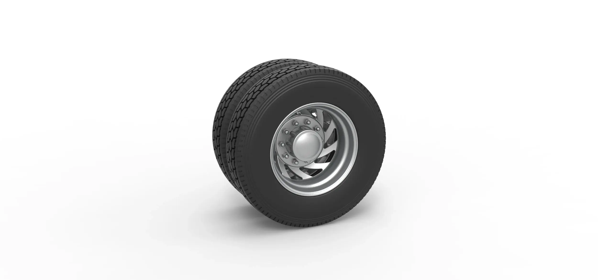 Vehicles & Machinery STL Download - Rear custom wheel of semi truck V24 ...