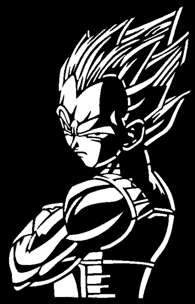 Free Characters & Creatures STL Download - Vegeta stencil 6by SMT_M 🦊