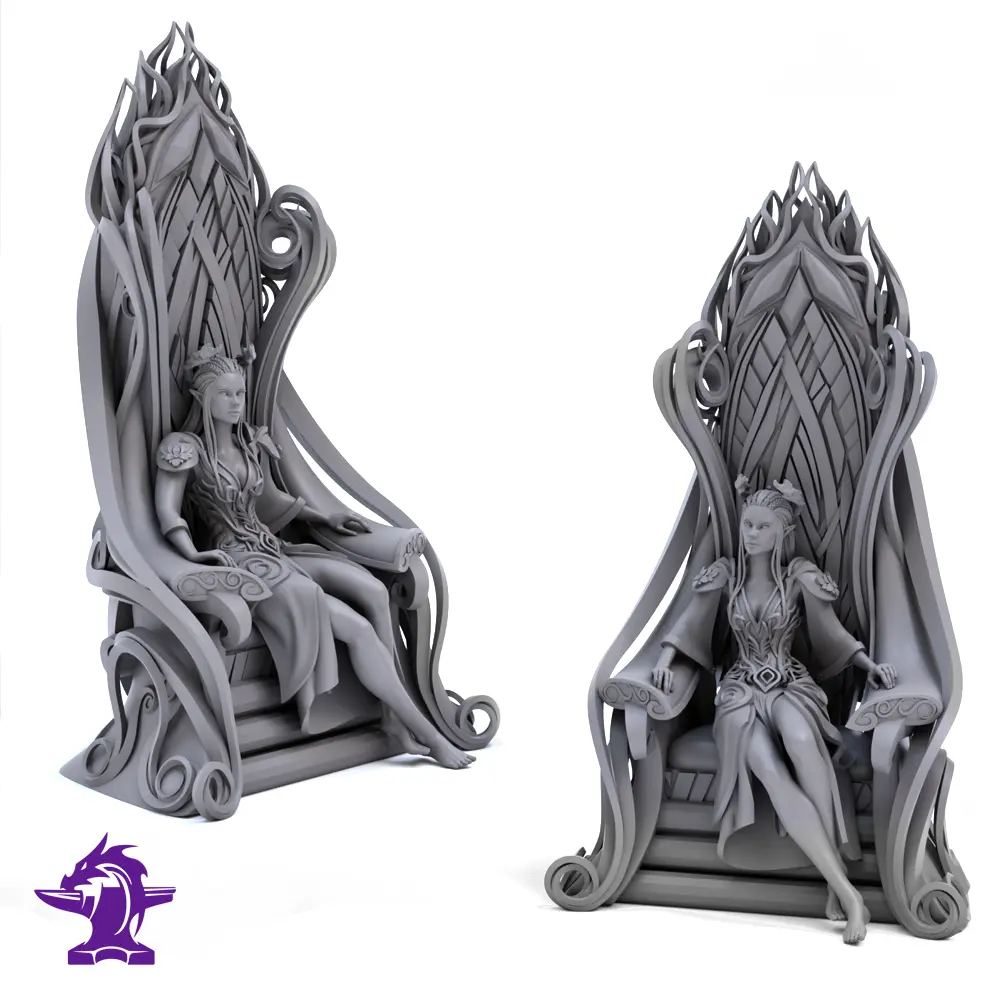 Other STL Download - The Baroness | Elf Noble Seated on Throne | TTRPG ...