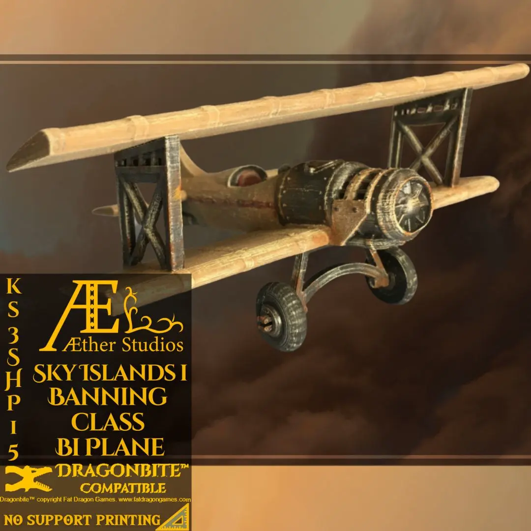Drones & Aircraft STL Download - KS3SHP15 - Banning Class Bi-Planeby Aether Studios