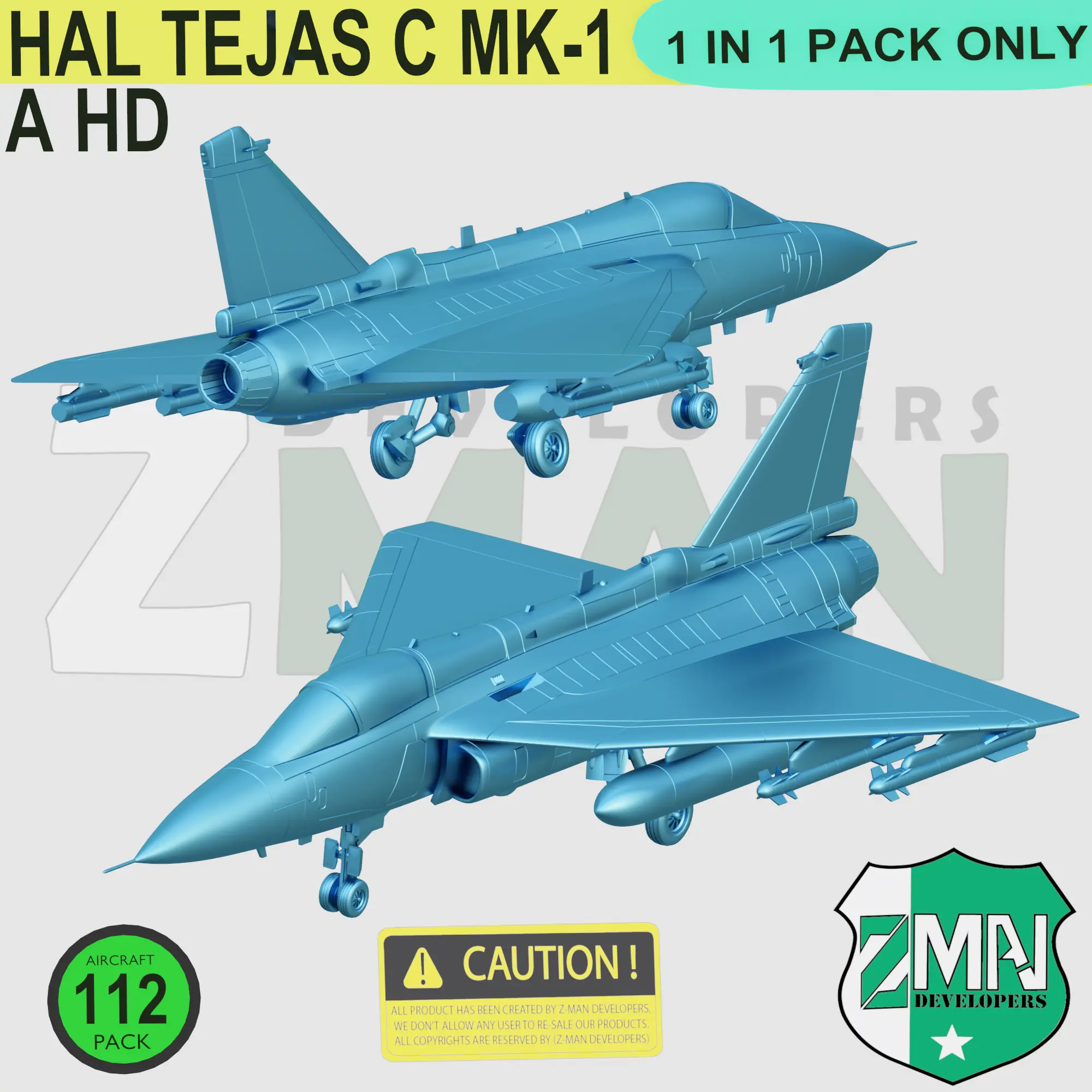 Drones & Aircraft STL Download - HAL TEJAS MK-1 (ASP) STYLE-Cby Z-MAN DEVELOPERS