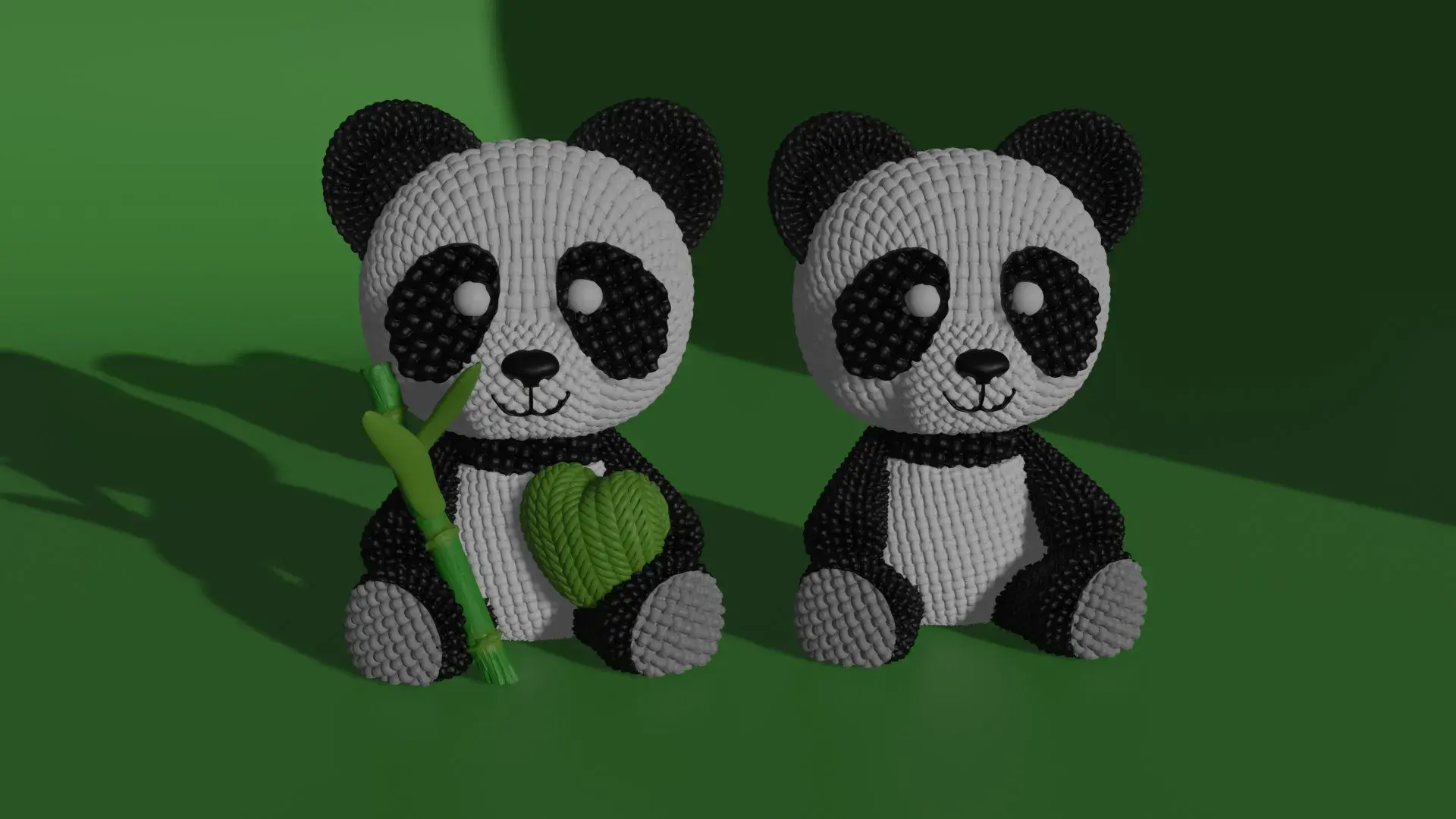 3D Printer Files | 3MF File | Crochet Panda with heart and w/o Painted ...