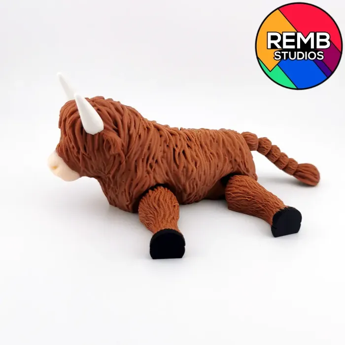 3D Printer Files | 3MF File | Flexi Highland Cow – Print-in-Place ...