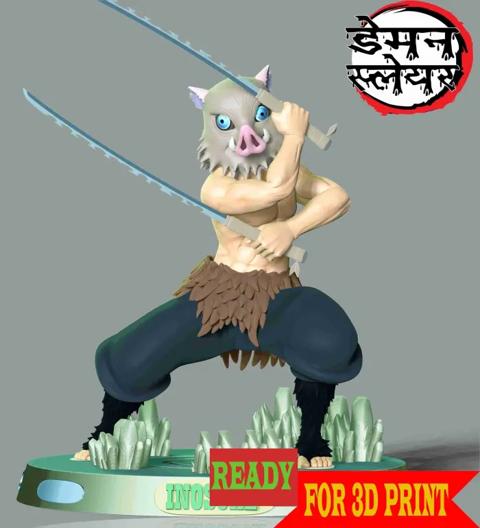 Characters & Creatures STL Download - Inosuke Hashibira - Demon ...