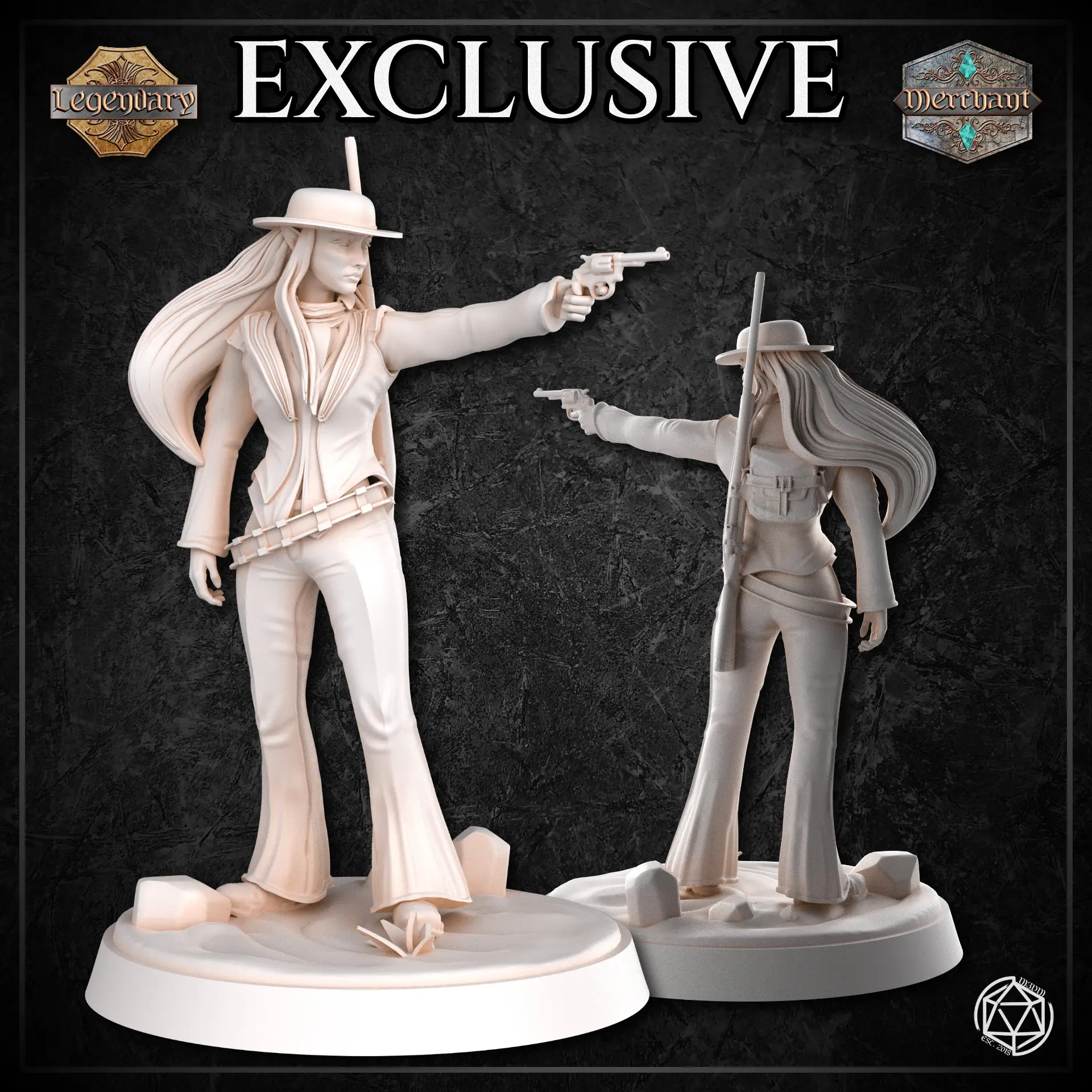 Characters & Creatures STL Download - Western Elf Gunslinger (Action ...
