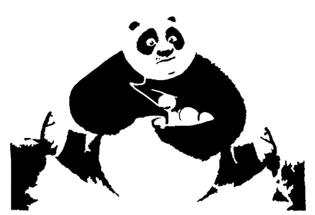 Free Sculptures & Artworks STL Download - Kung Fu Panda stencilby SMT_M 🦊