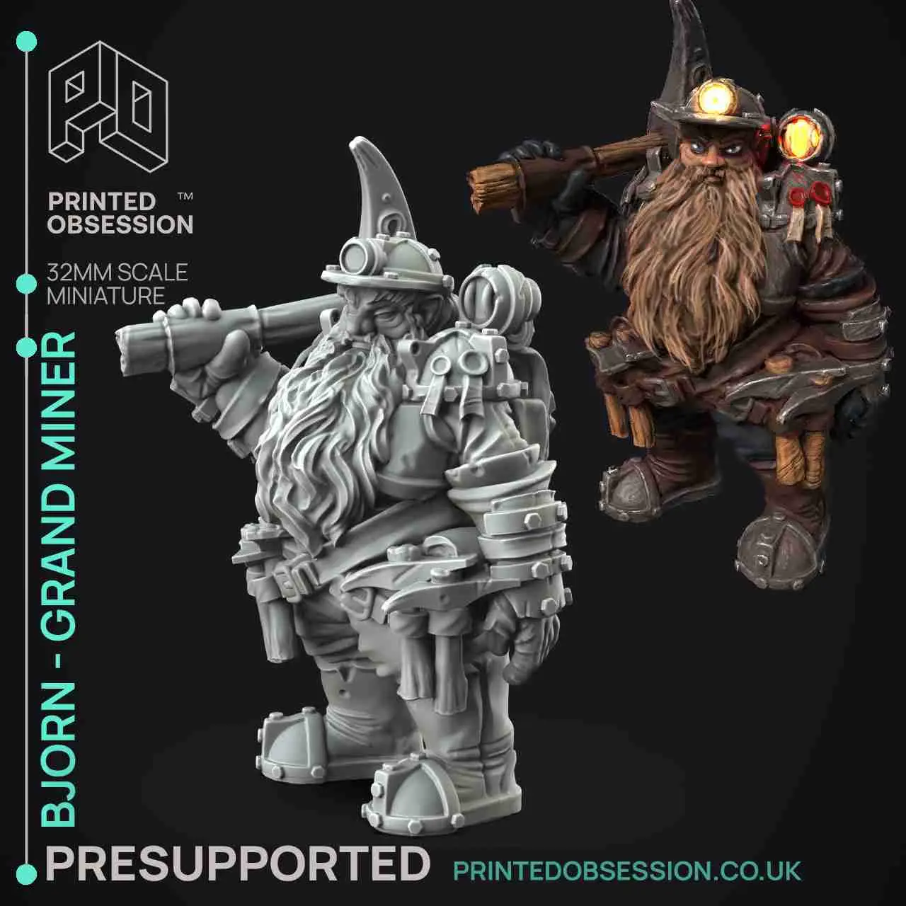 Other STL Download - Bjorn - Grand Miner - Flesh of Gold-Presupported ...