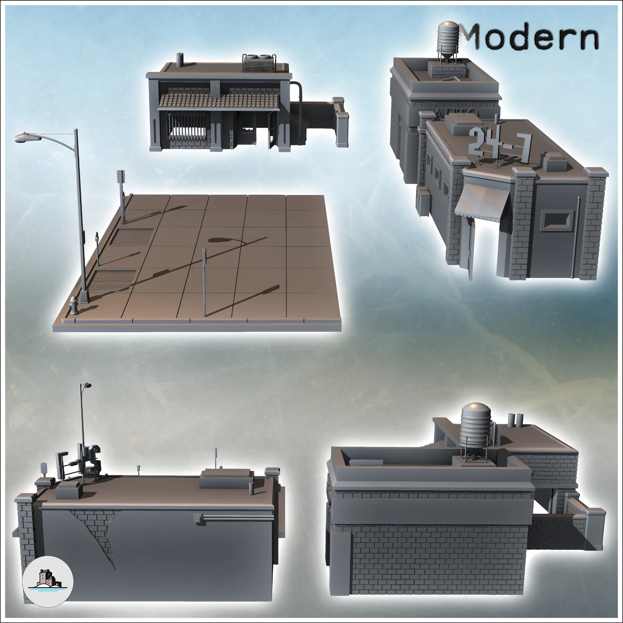 Miniature Games & Accessories STL Download - Set of three brick urban ...