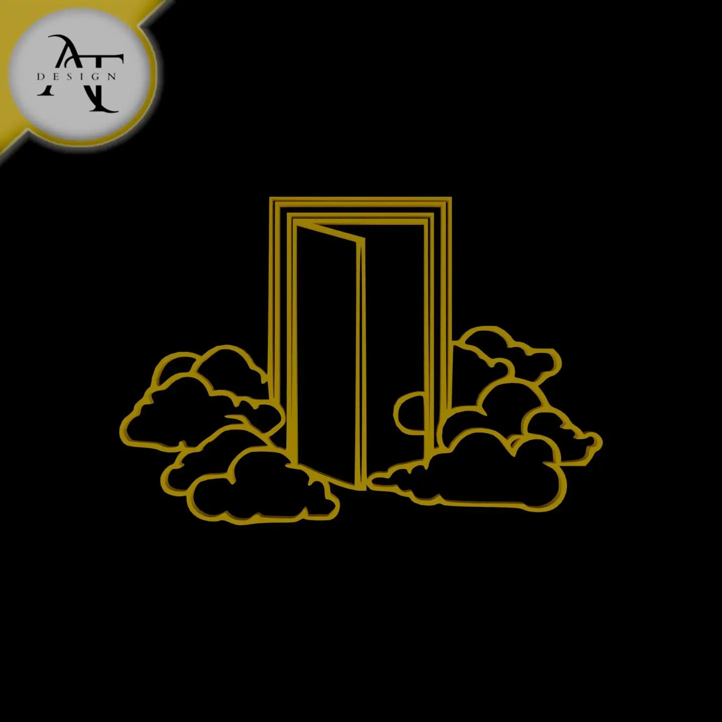 Home Decorations & Ornaments STL Download - Sky door - Line Art - 2D ...