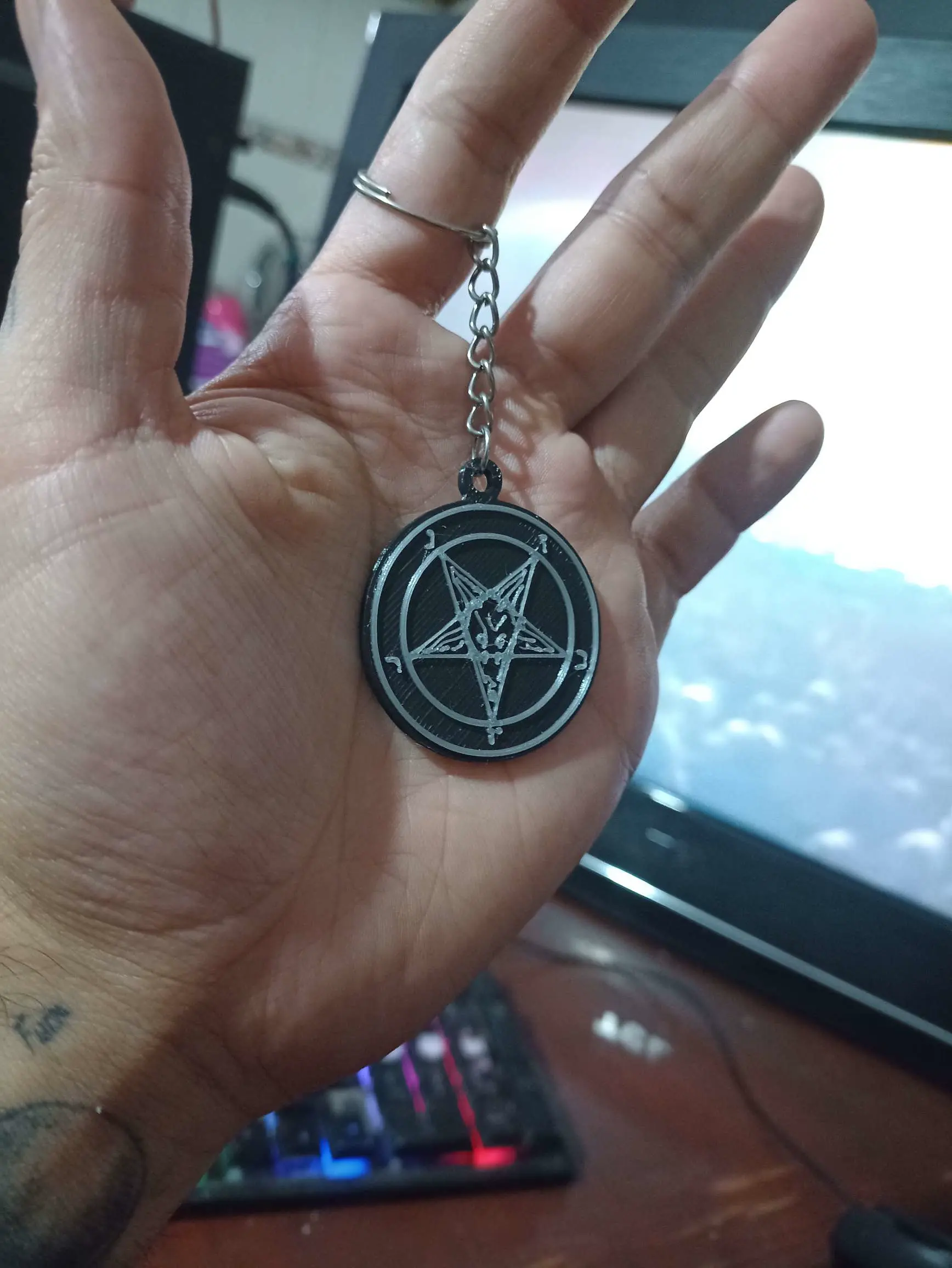 3D Printer Files | 3MF File | BAPHOMET - Satan Star Keychain - Llavero ...
