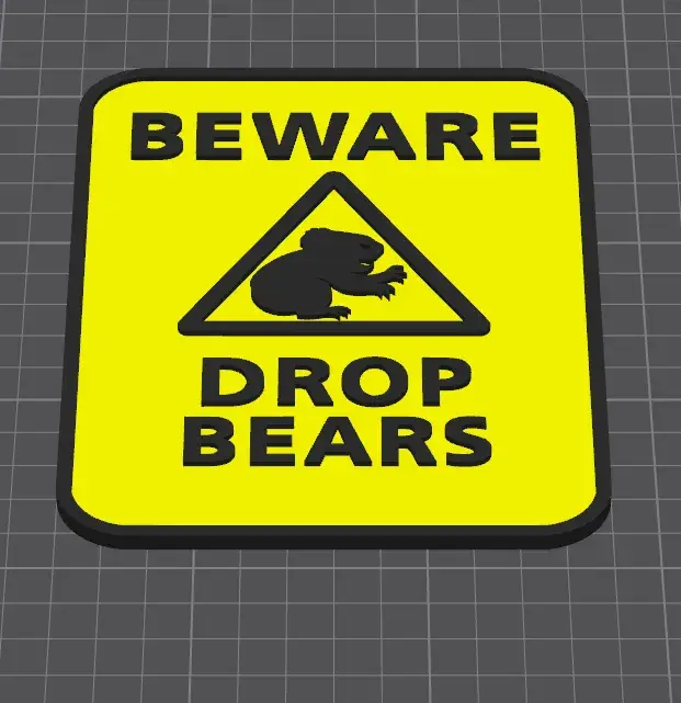 3D Printer Files | 3MF File | Beware of Drop Bears | Creality Cloud