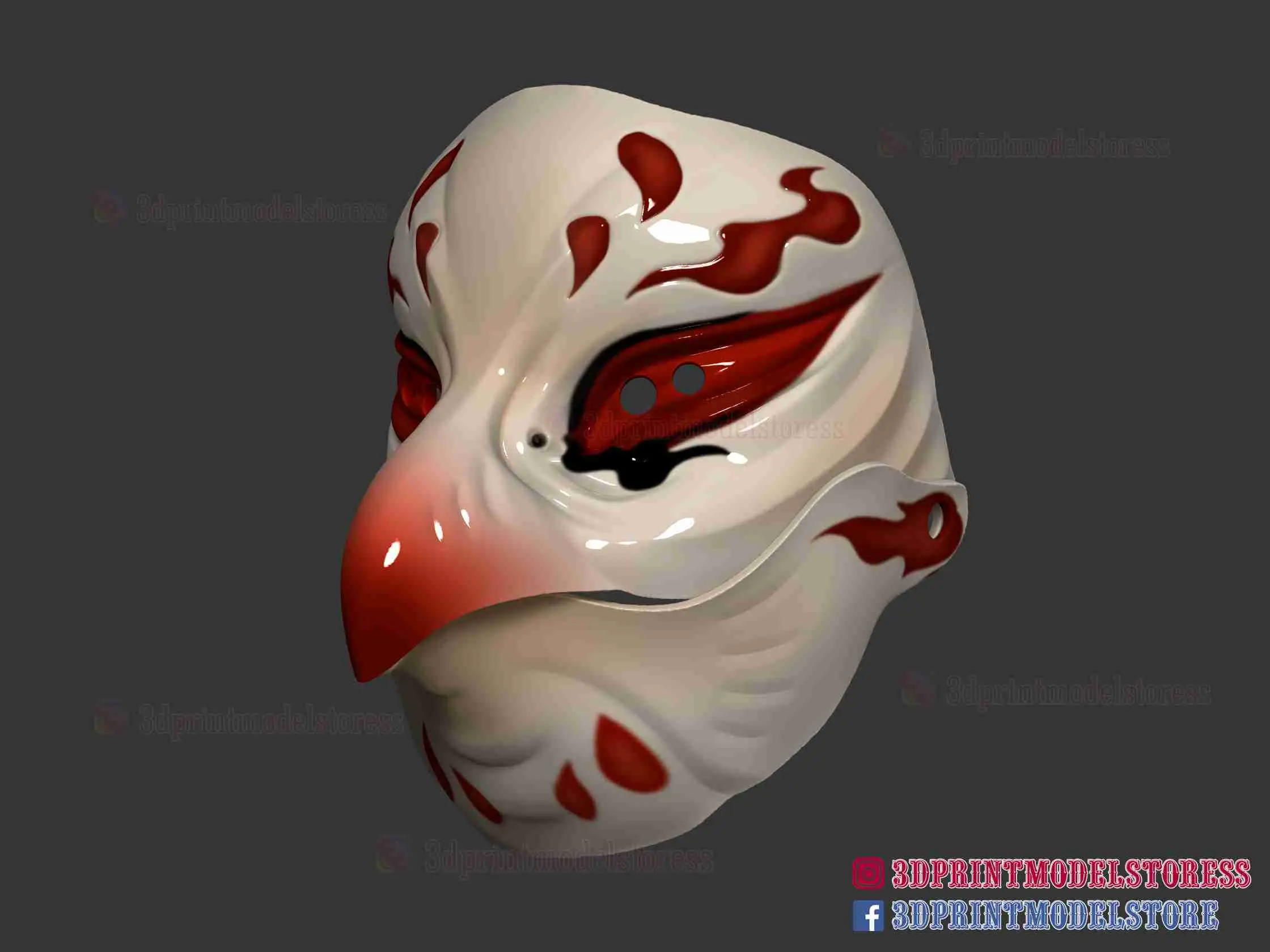 Other STL Download - Japanese Kitsune Oni Samurai Bird Maskby ...