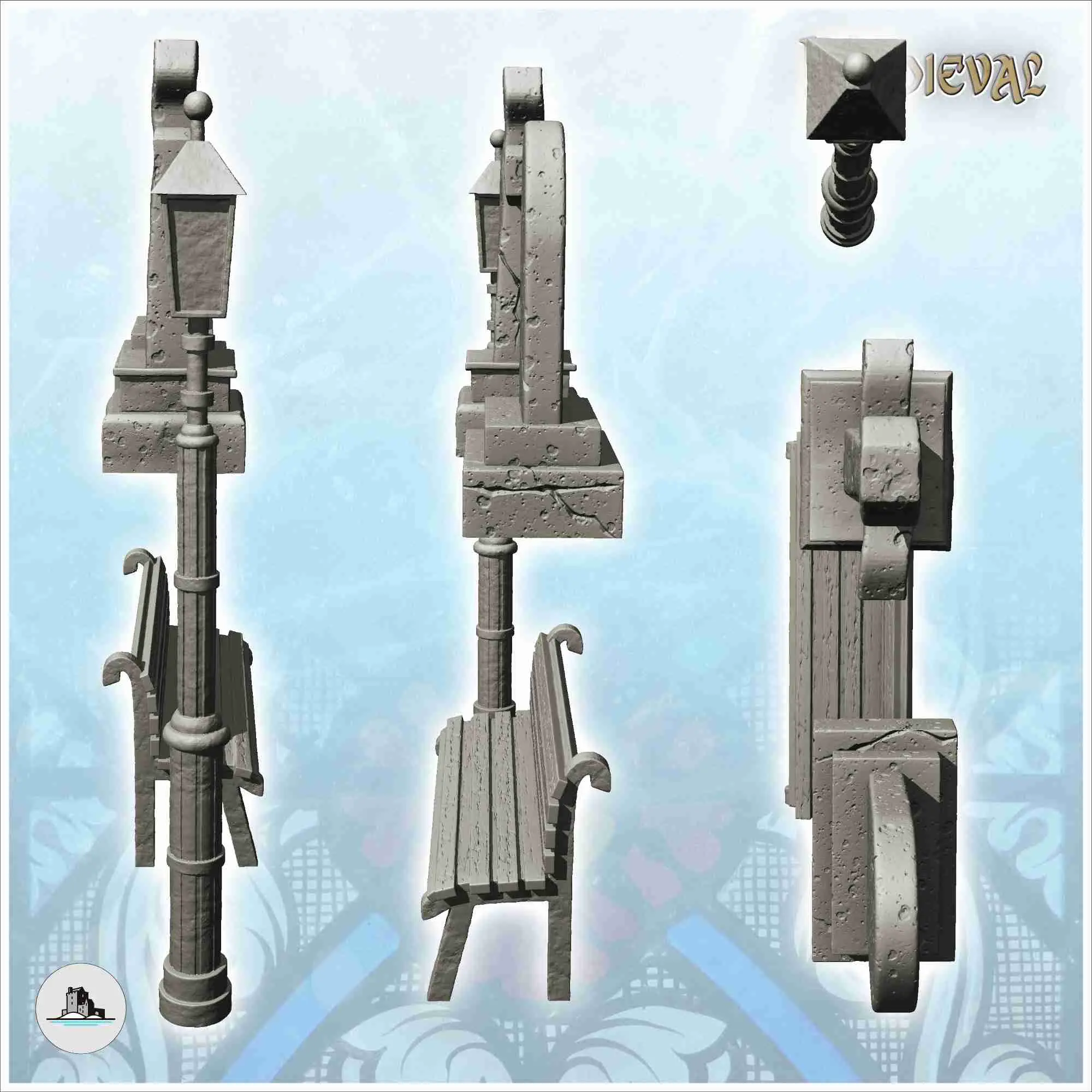 Lighting & Lamps STL Download - Set of tombstones and outdoor ...