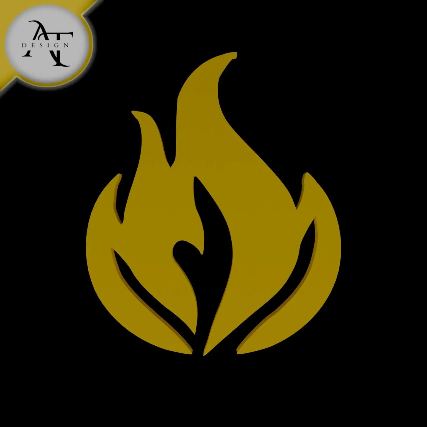 3D Printer Files | 3MF File | Simple Flame Symbol - 2D Art | Creality Cloud