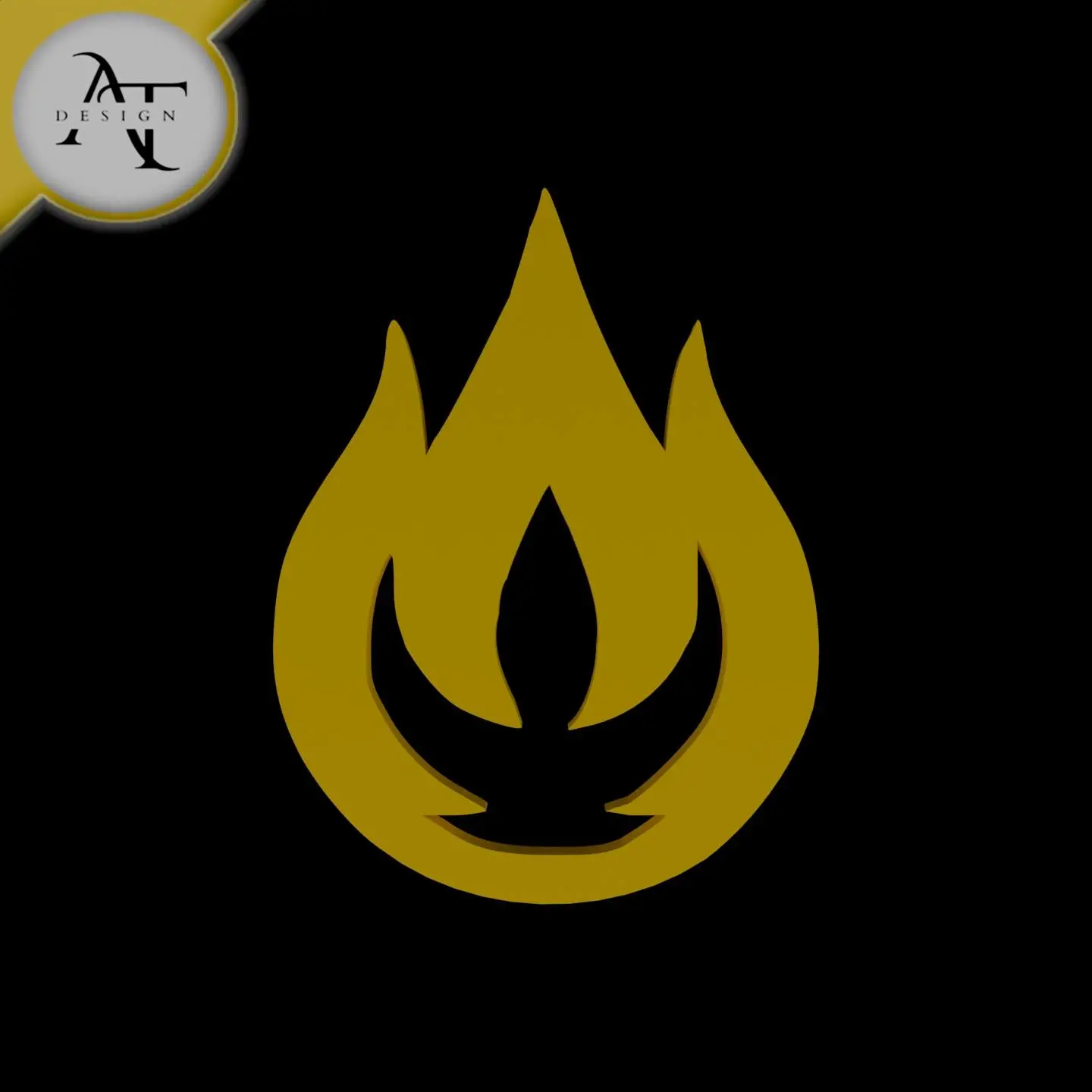 3D Printer Files | 3MF File | Simple Flame Symbol - 2D Art | Creality Cloud