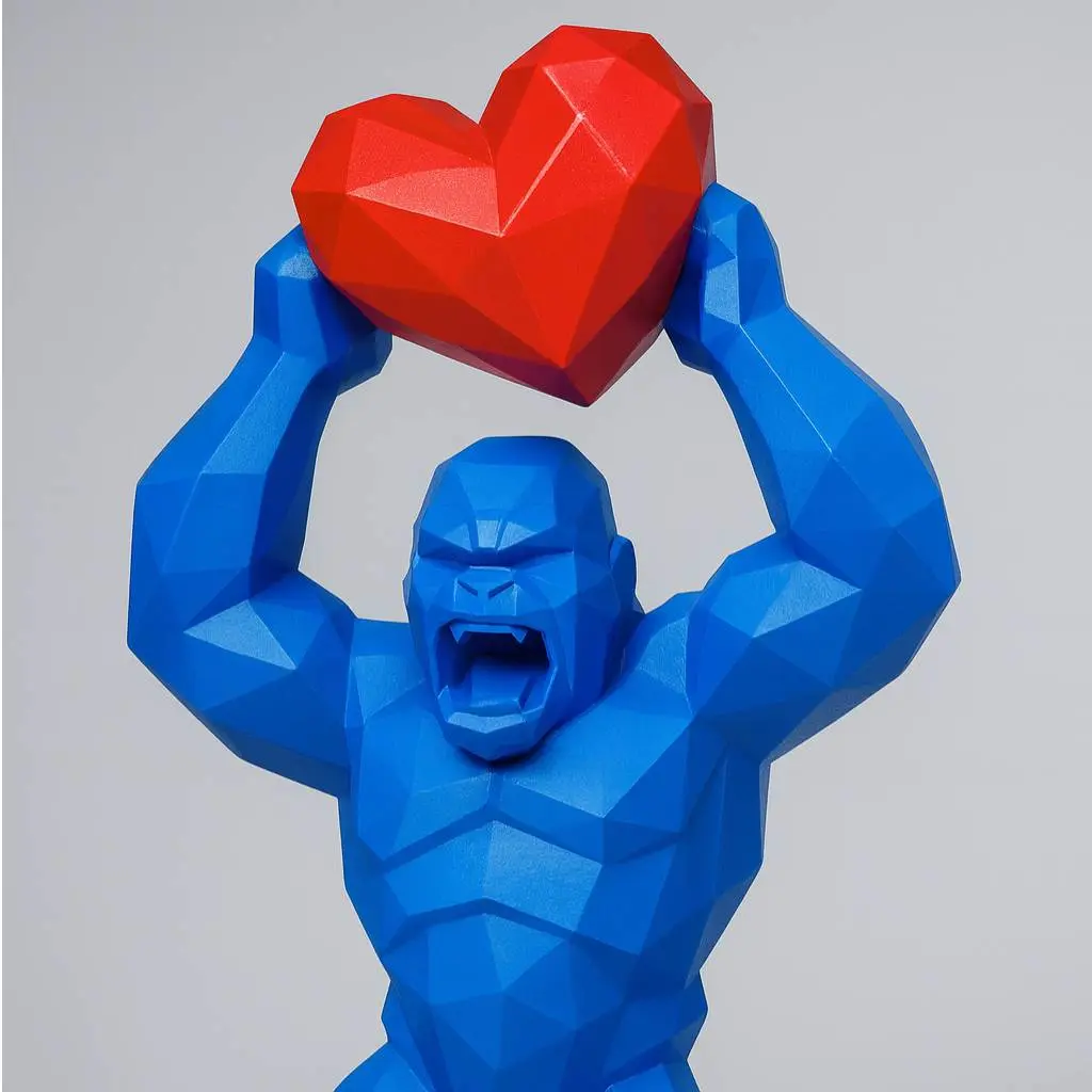 Fichier pour Imprimante 3D | Fichier 3MF | Kong LOVE Low poly ...