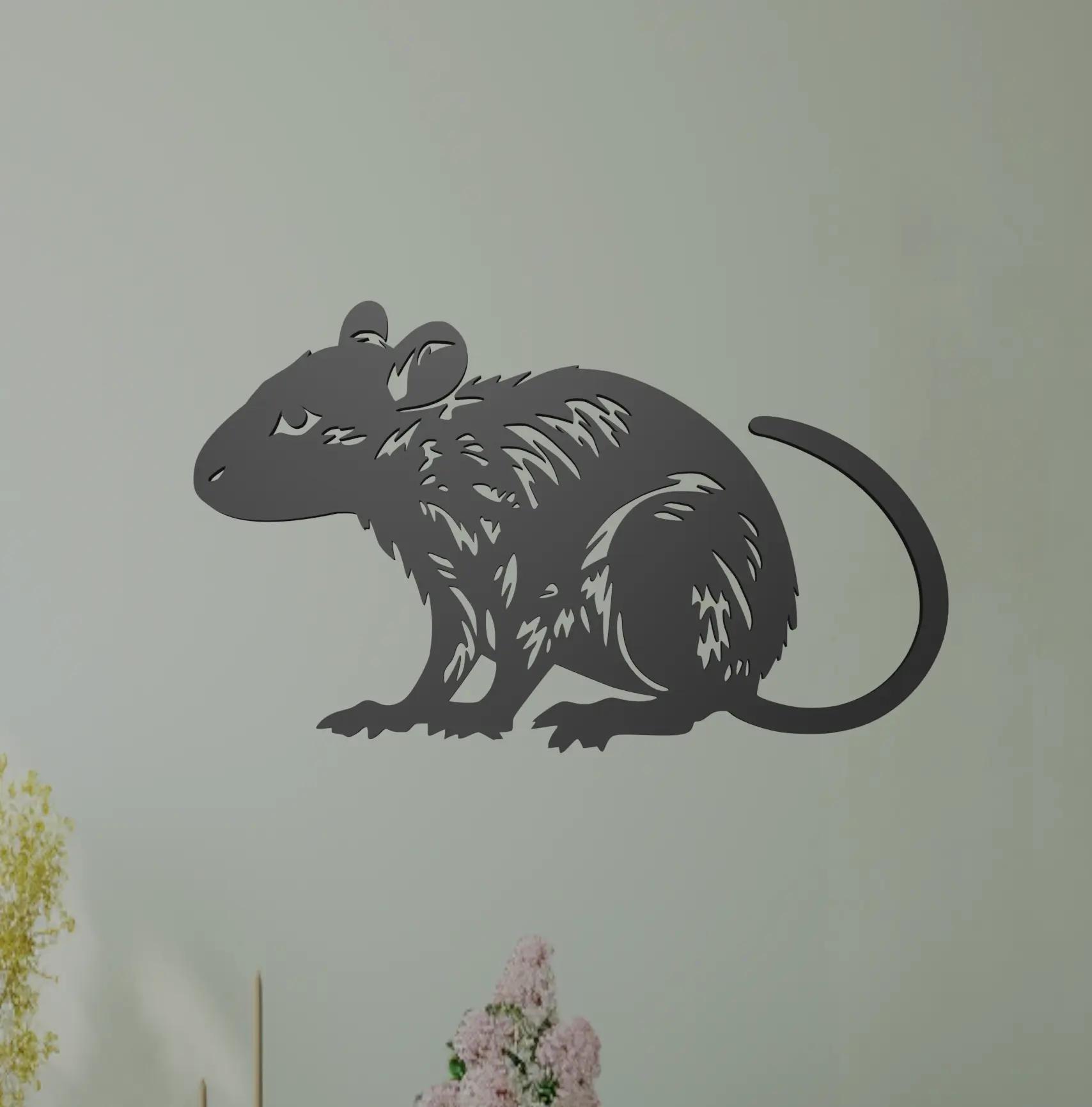 Home Decorations & Ornaments STL Download - Rat Wall Artby Ri0m0