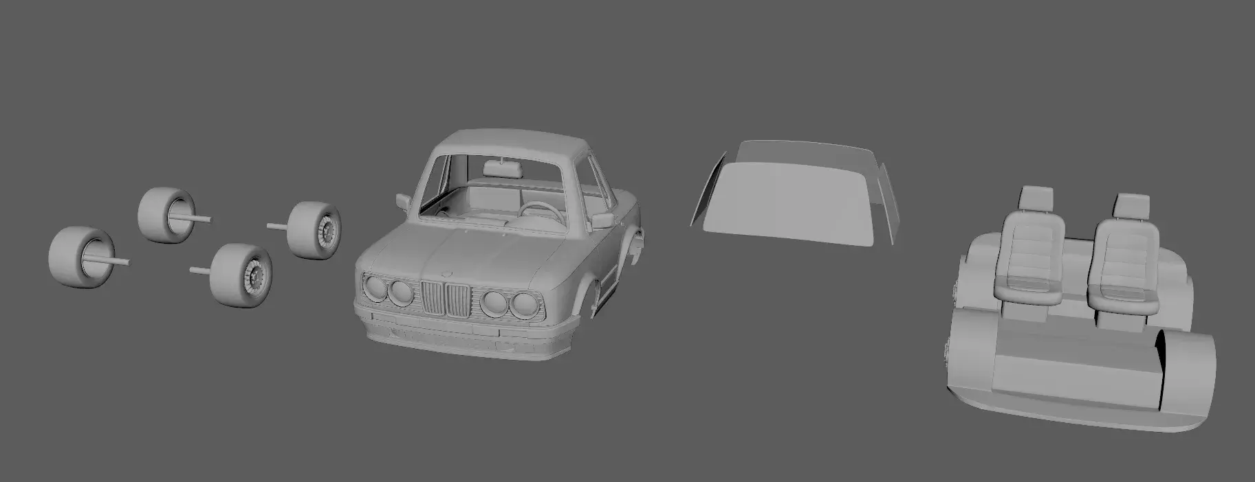 Construction Toys STL Download - DIECAST BMW E30 - MODEL KIT CARby ...