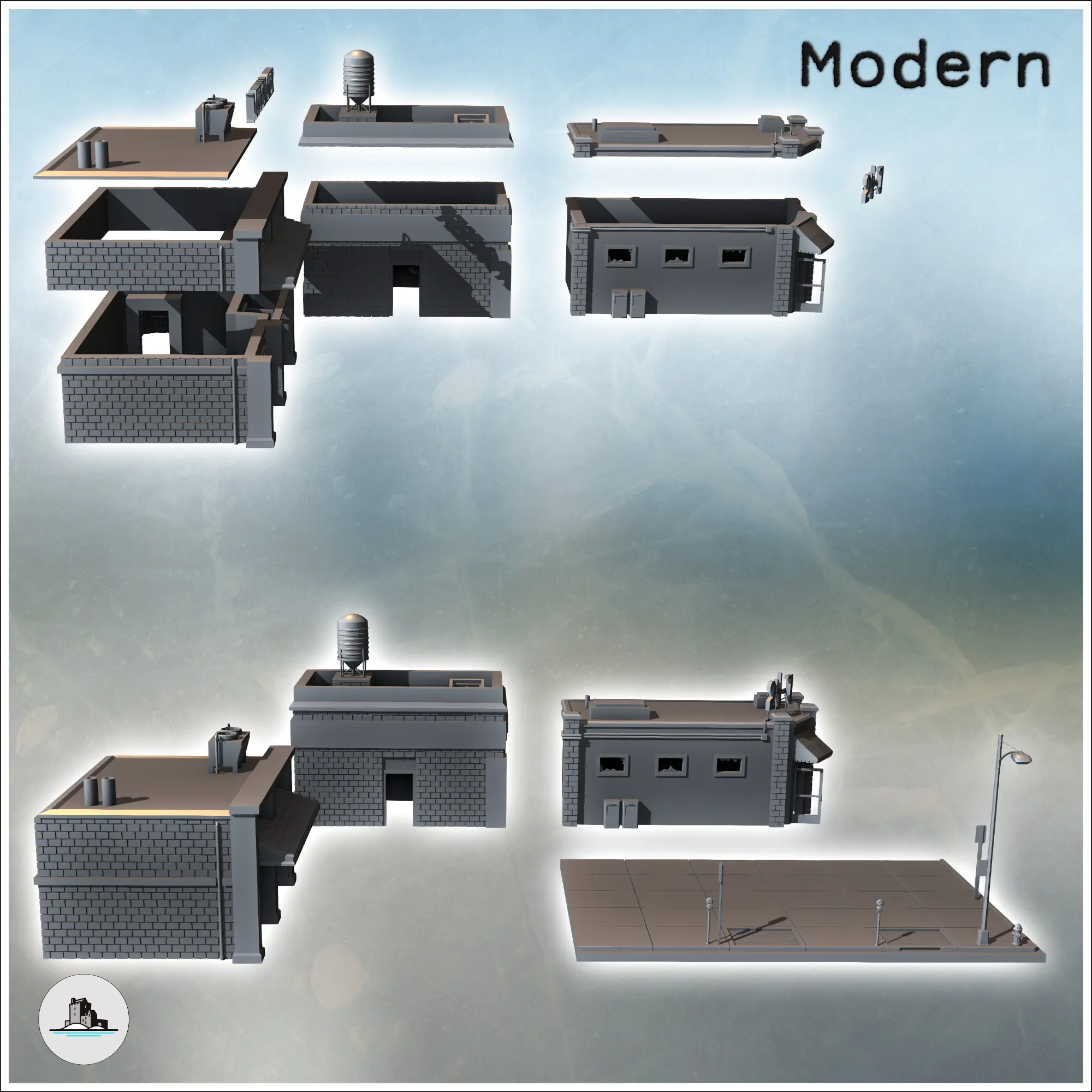 Miniature Games & Accessories STL Download - Set of three brick urban ...