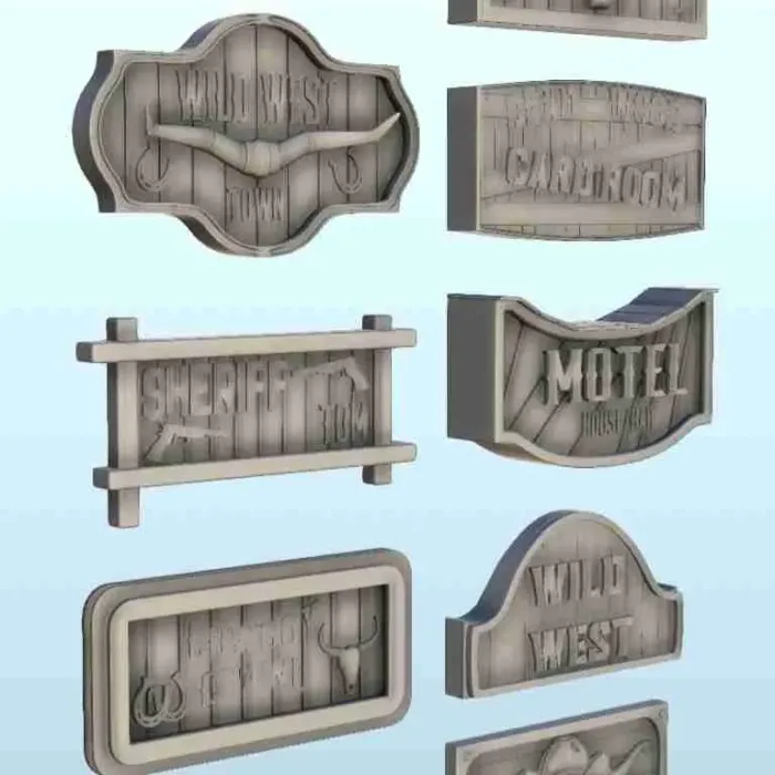 Other STL Download - Wild West set of signs - western old ACW USA US ...