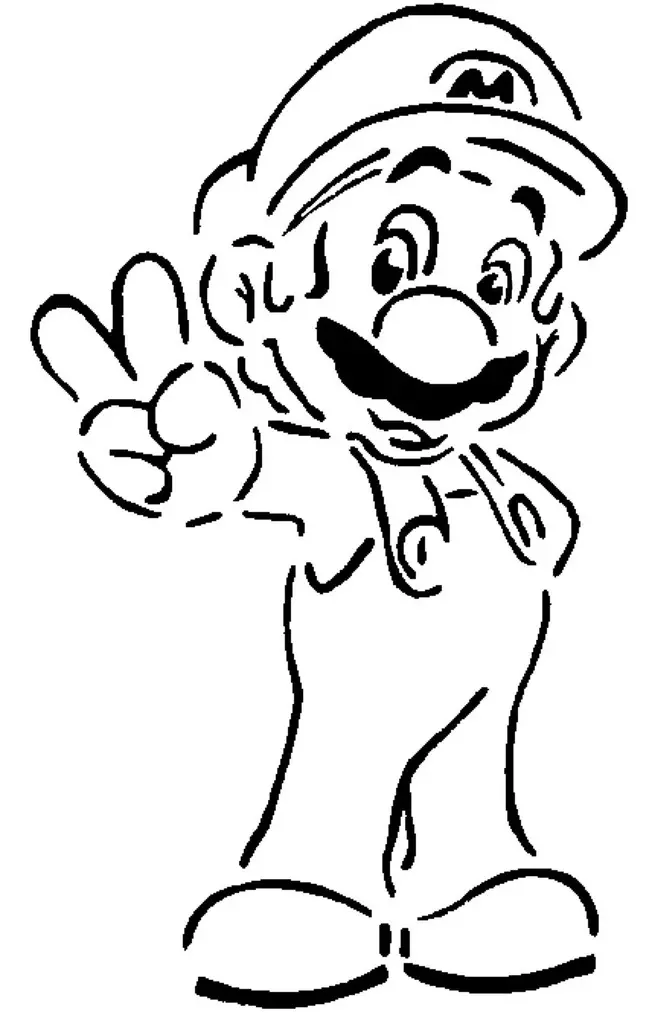 Free Other STL Download - Mario stencil 6by SMT_M 🦊