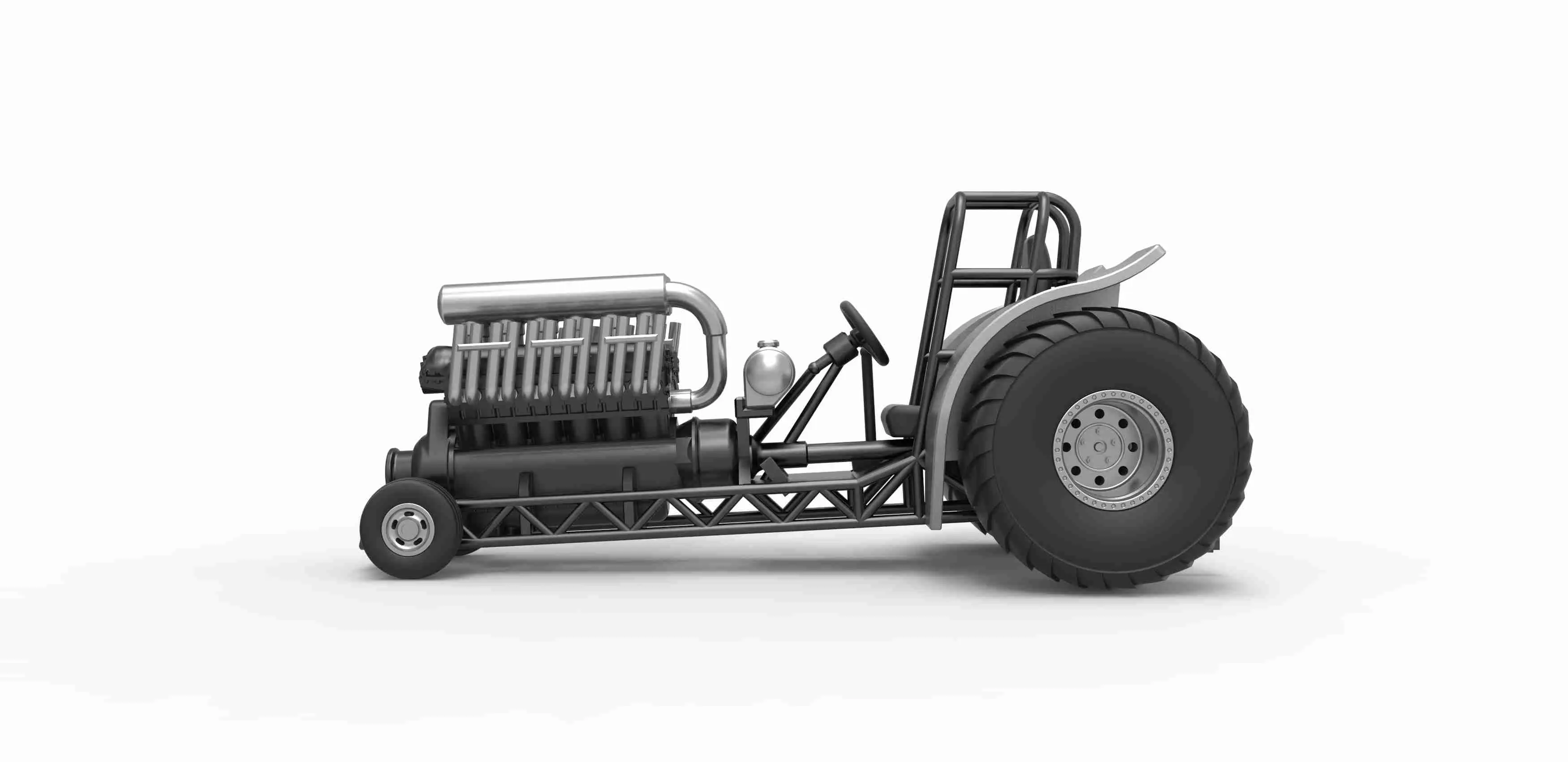 Vehicles & Machinery STL Download - Mini Rod pulling tractor with V12 ...