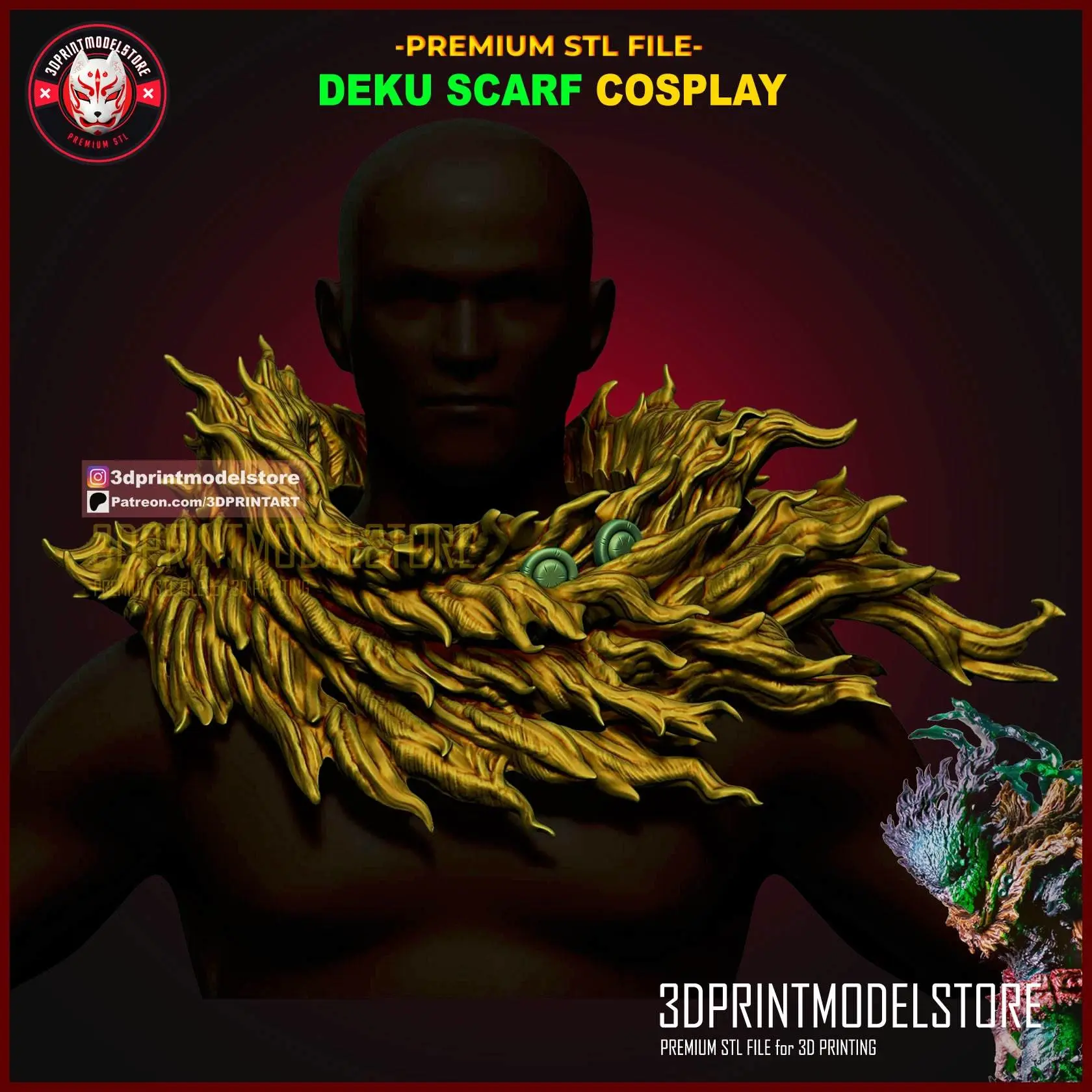 Cosplay STL Download - Dark Deku Scarf Cosplay Anime - My Hero Academia ...