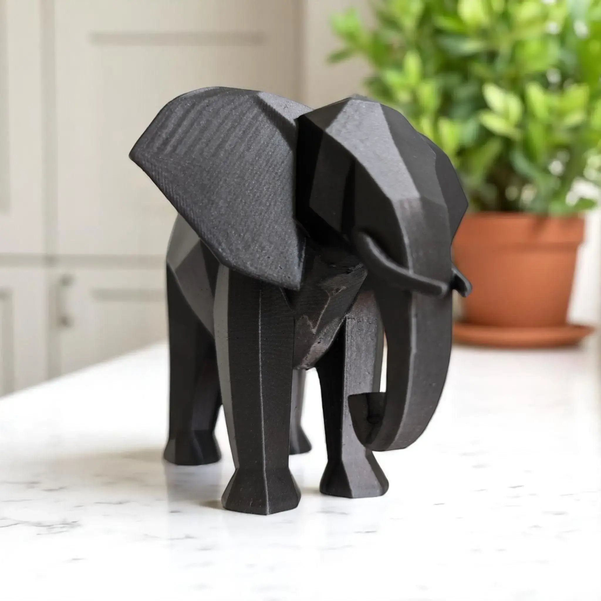 Sculptures & Artworks STL Download - Minimalist Low Poly Elephant ...