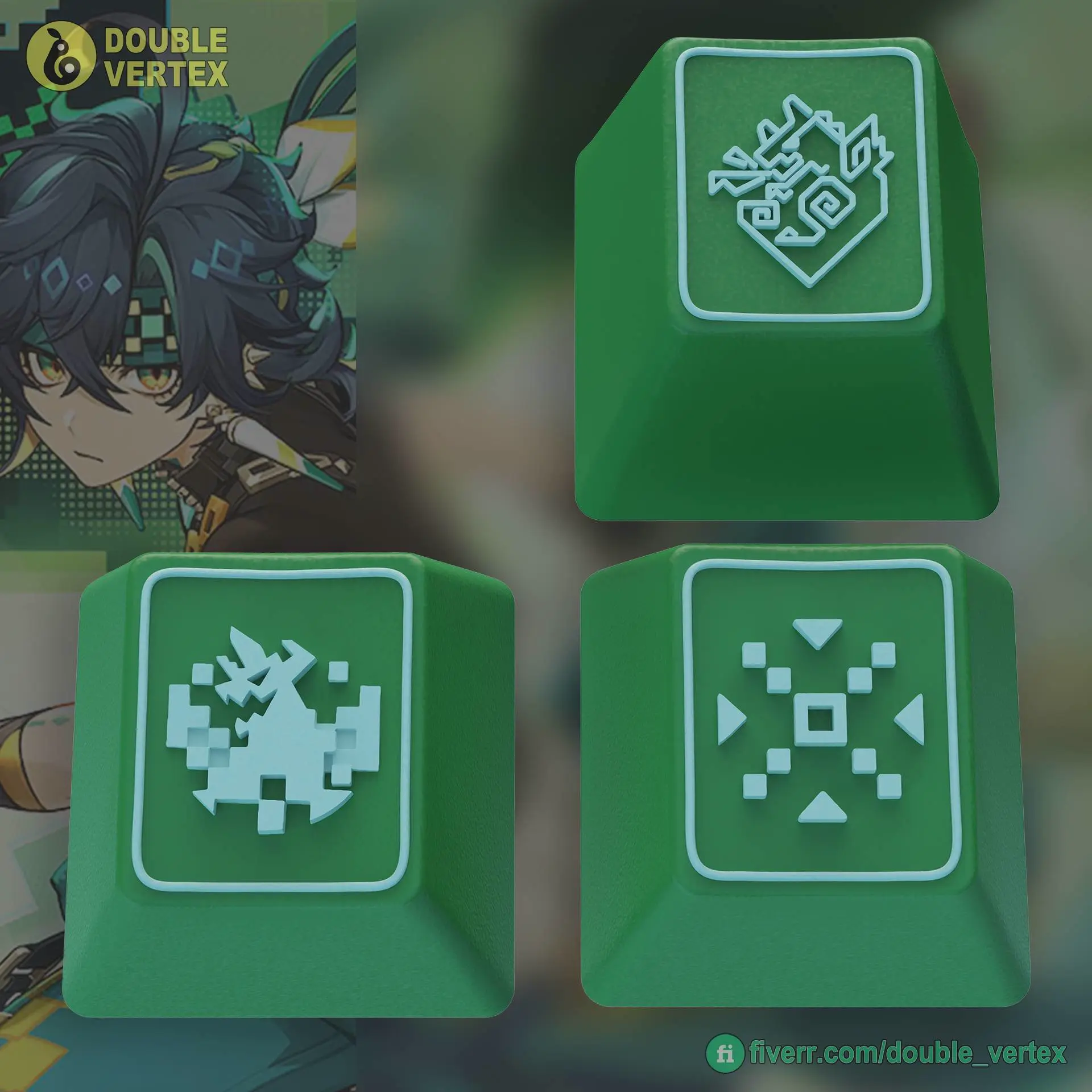 3D Printer Files | 3MF File | Genshin Impact Kinich Keycaps – OEM ...