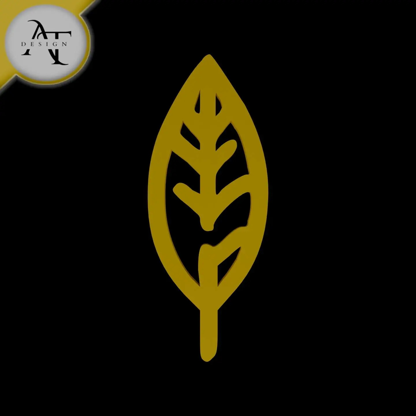 Бесплатная Digital Art STL Download - Simple Leaf Symbol - 2D Art - AT ...