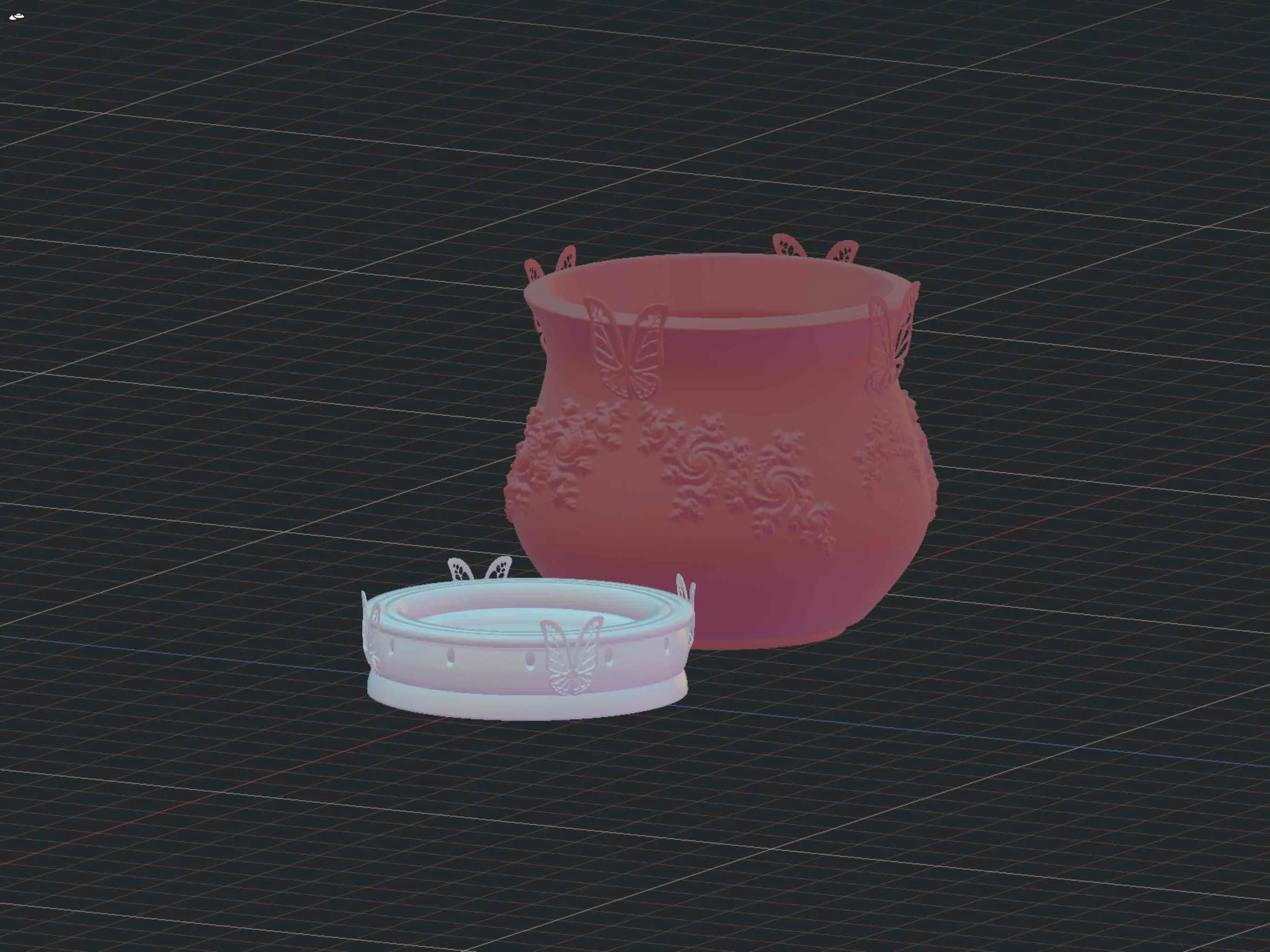 3D Printer Files | 3MF File | Butterfly fractals flower pot. | Creality ...