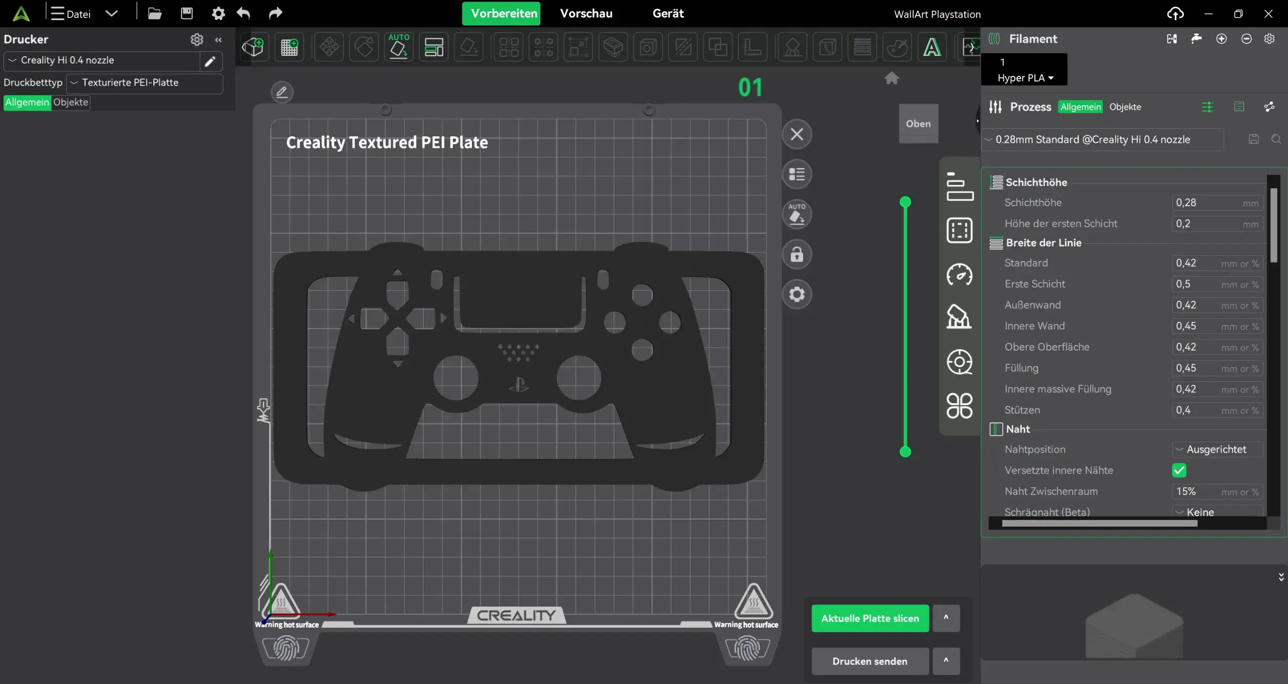 3D Printer Files | 3MF File | WallArt Playstation | Creality Cloud