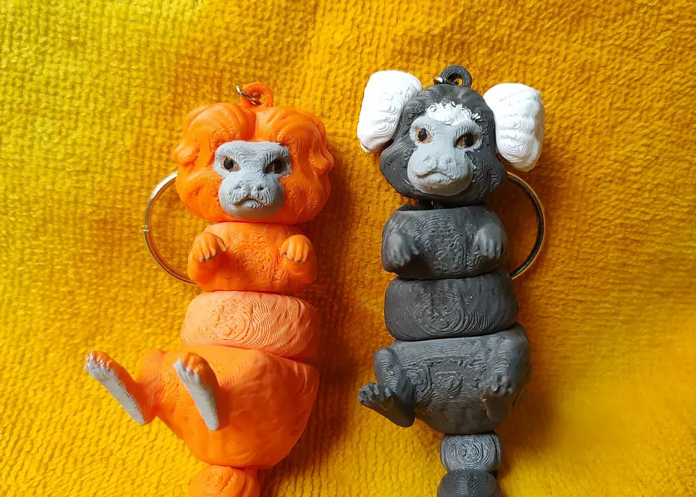 Digital Art STL indir - Tamarin + Marmoset Keychain - KelRoli