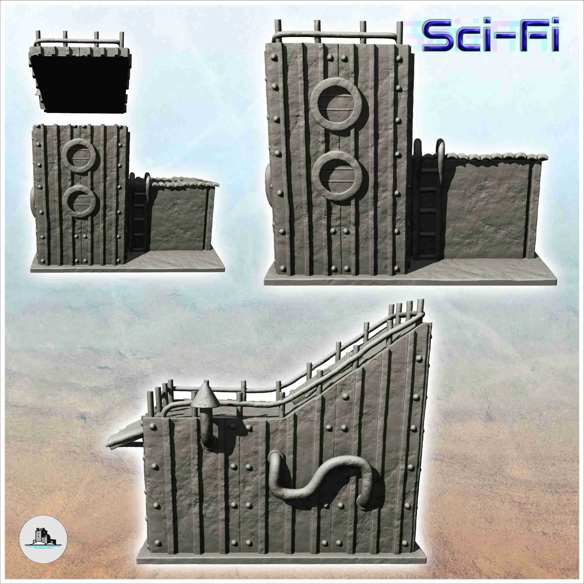 Props & Terrain STL Download - Futuristic sheet metal dwelling with ...