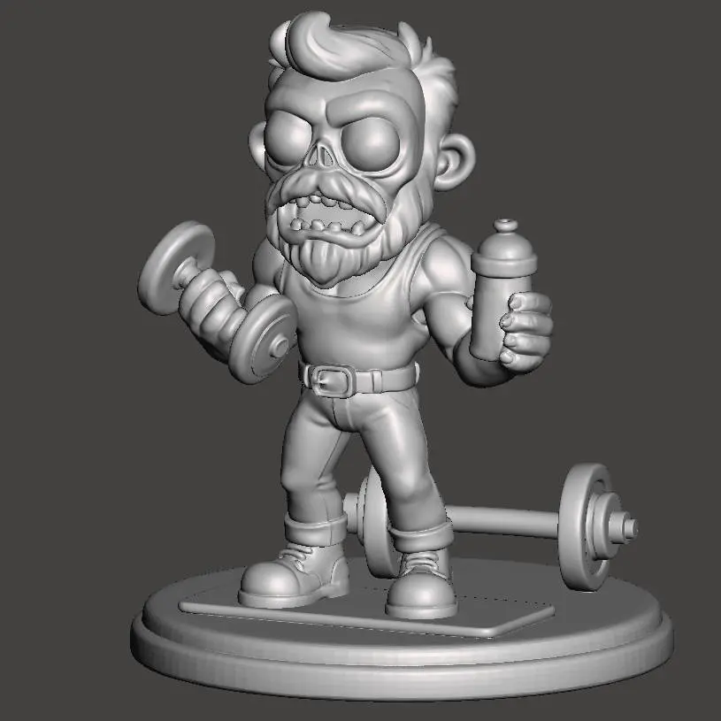 Characters & CreaturesSTL 다운로드 -Paint-a-Zombie: Bodybuilder - DarkMourn