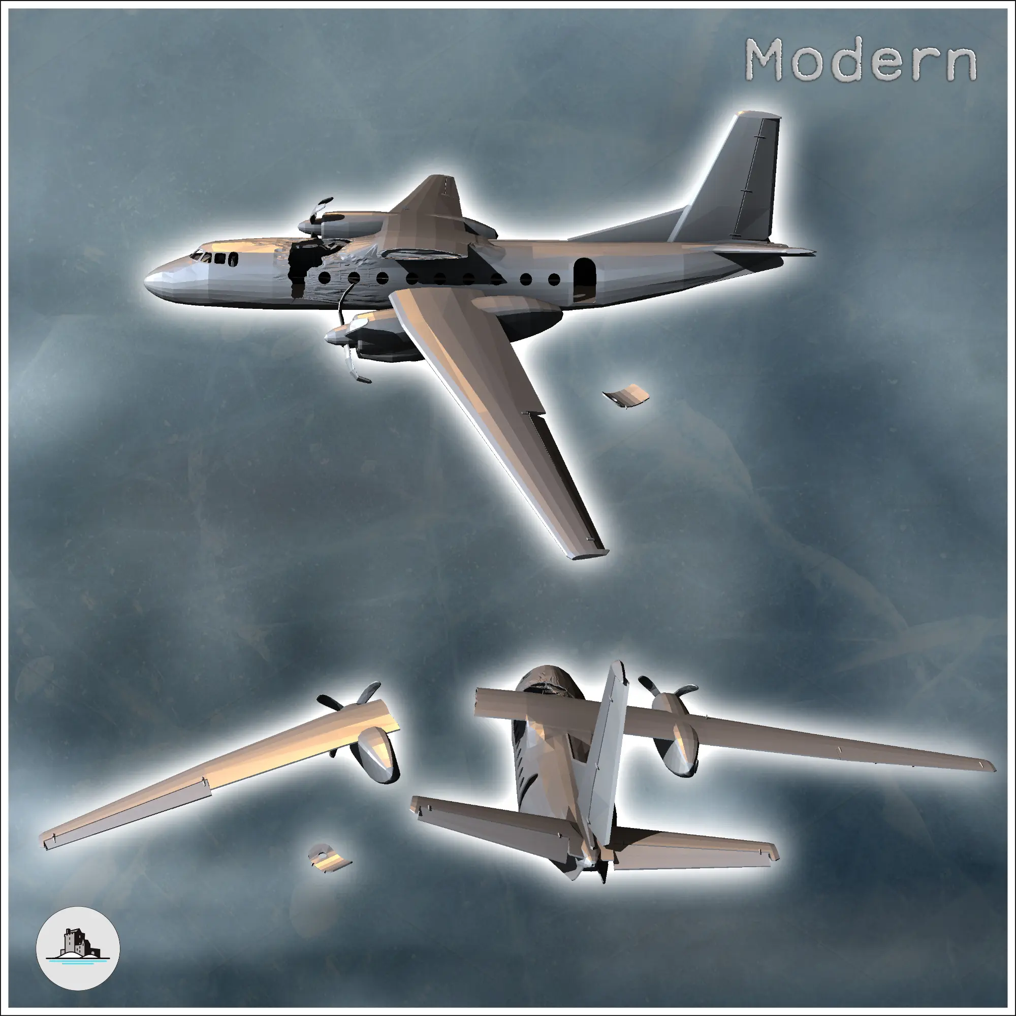 Drones & Aircraft STL Download - Modern twin-engine transport aircraft ...