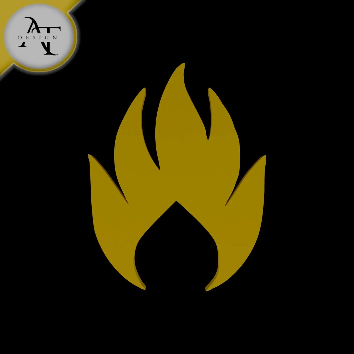 3D Printer Files | 3MF File | Simple Flame Symbol - 2D Art | Creality Cloud