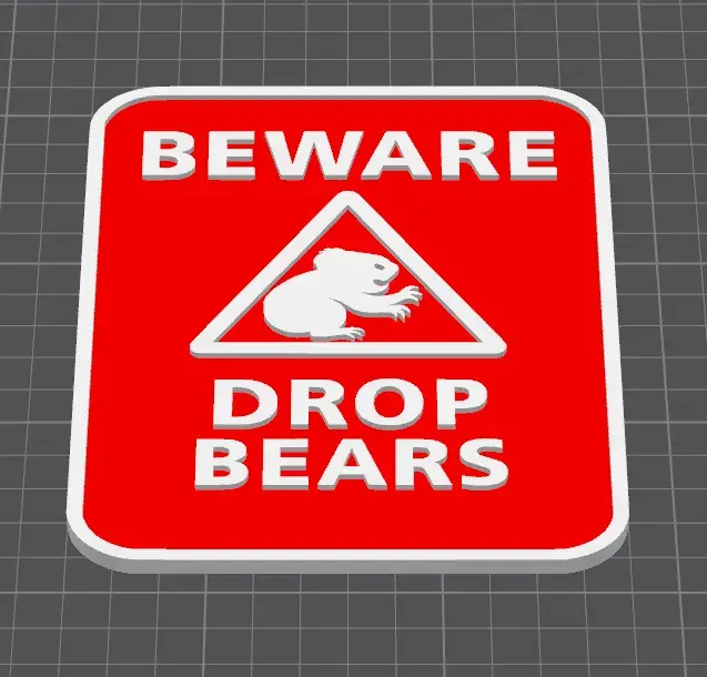 3D Printer Files | 3MF File | Beware of Drop Bears | Creality Cloud
