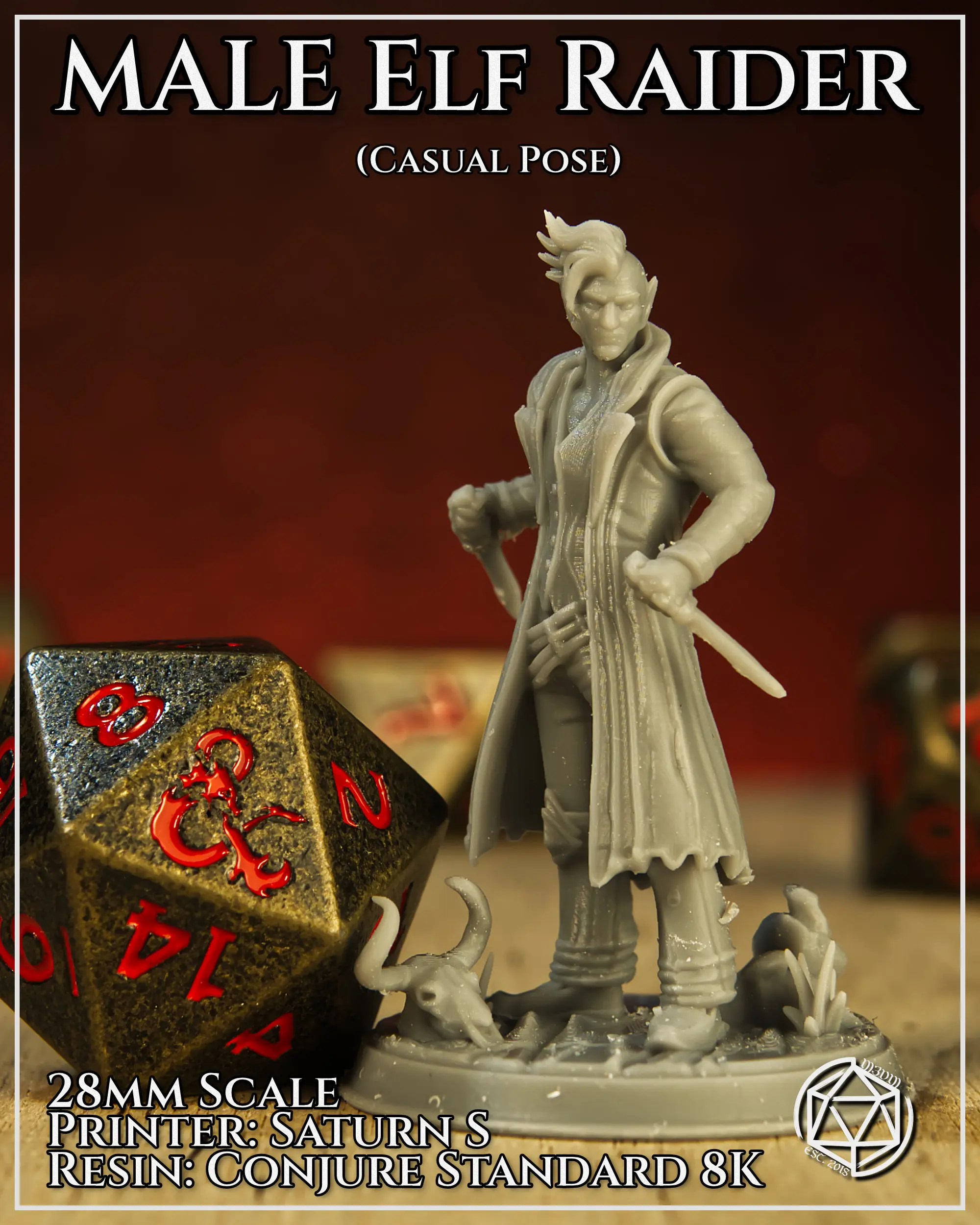 Characters & Creatures STL Download - Male Elf Raider (Casual) 2 ...